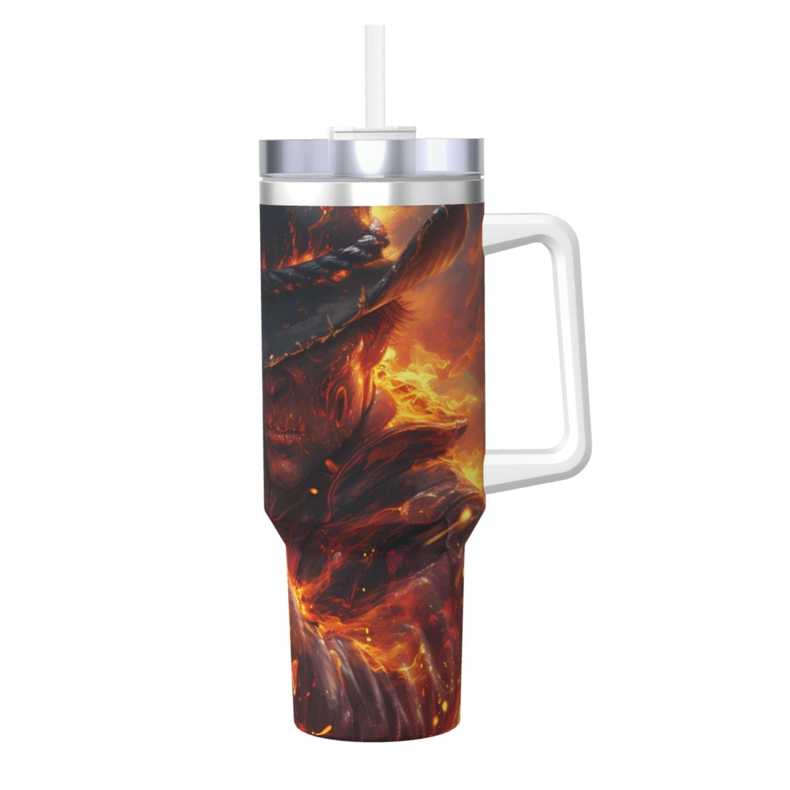 Fotbe Western Fire Cowboy Pattern 40oz Ice Bully With Handle And Straw ...