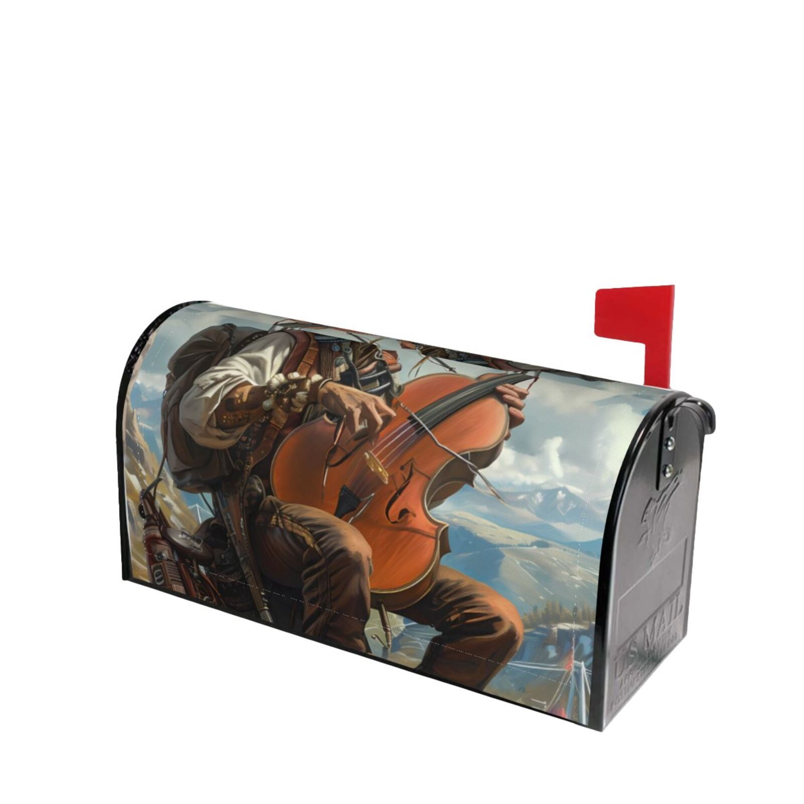 Fotbe Western Guitar Cowboy Mailbox Covers Post Letter Box Cover Garden ...