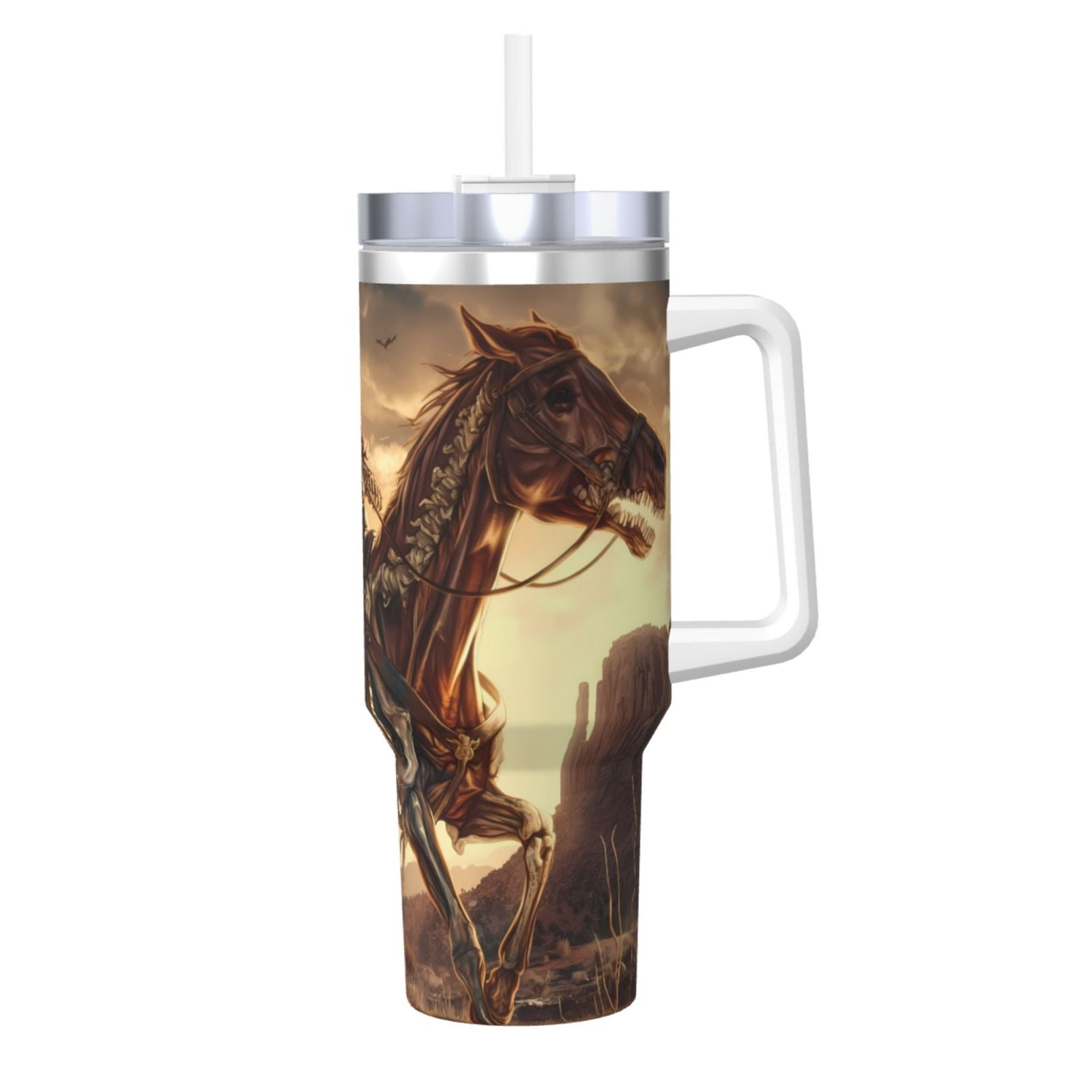 Fotbe Western Skeleton Cowboy Horse Pattern 40oz Ice Bully With Handle ...