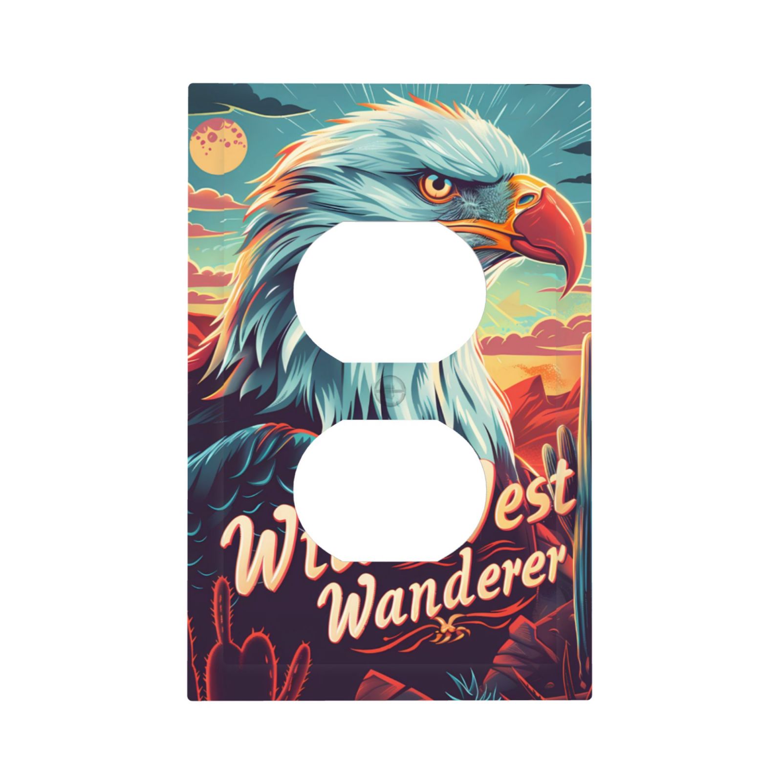 Fotbe Western Style Bald Eagle Print Duplex Receptacle Wall Plate, 1 ...