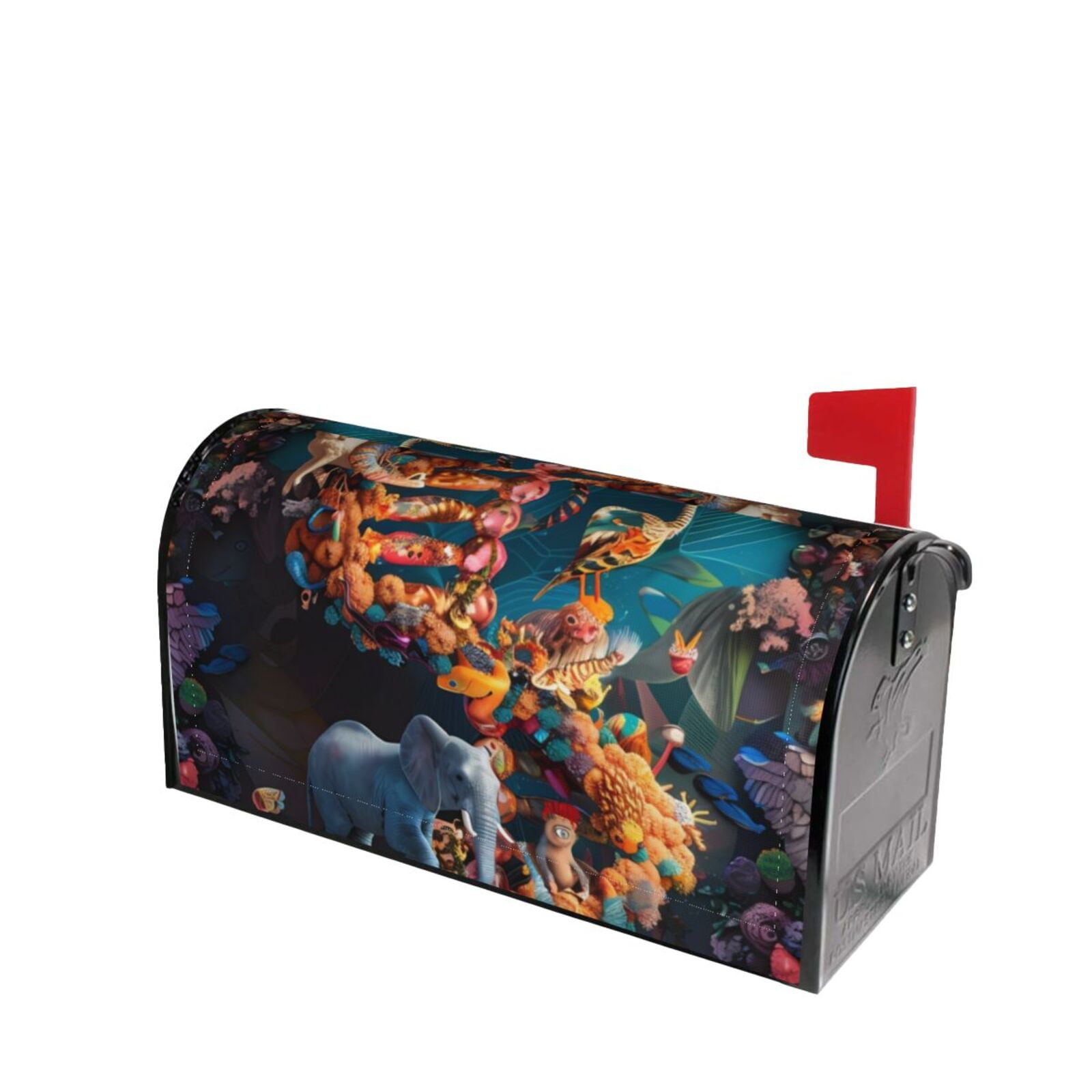 Fotbe Whimsical Animal Spiral Mailbox Covers Post Letter Box Cover ...