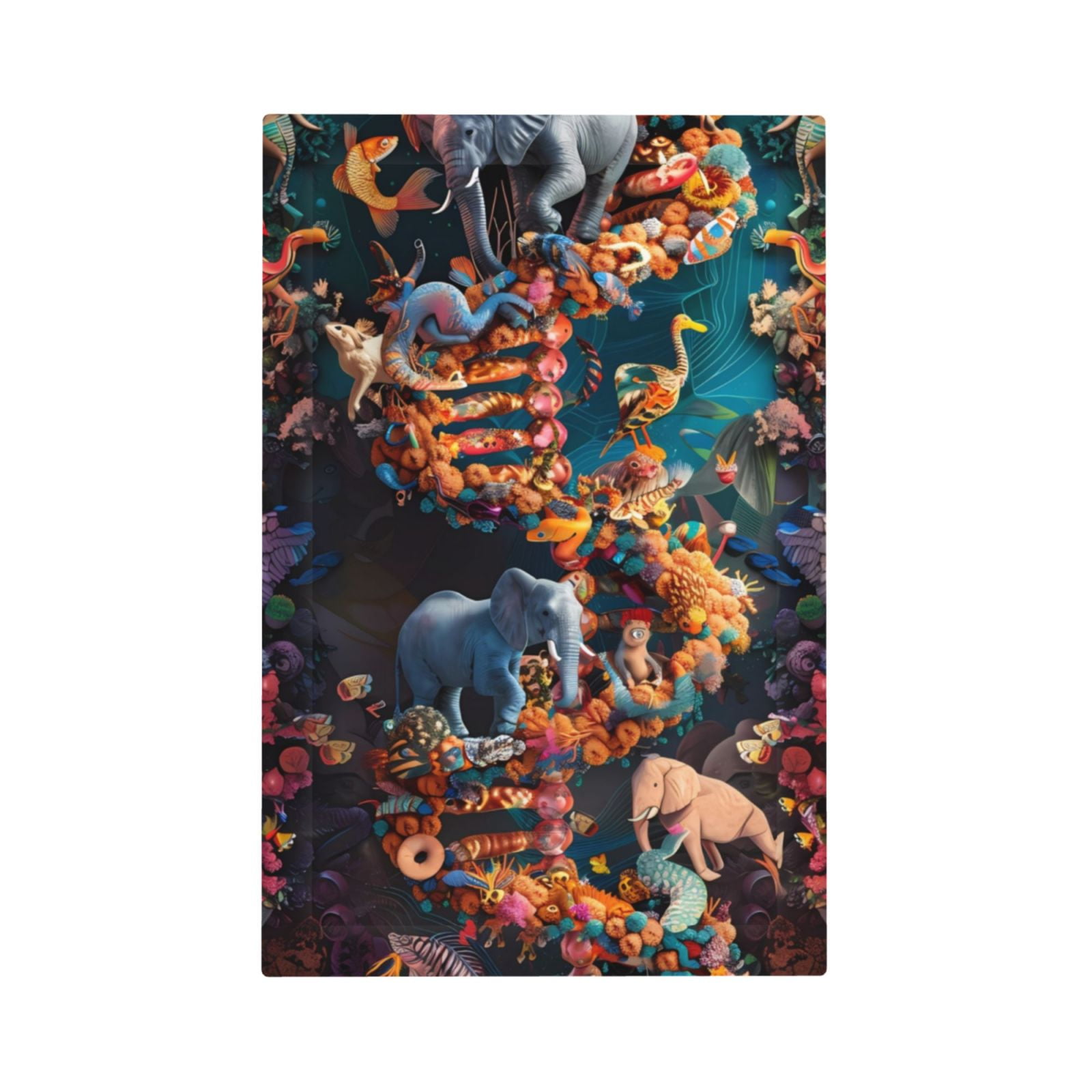 Fotbe Whimsical Animal Spiral Print Duplex Receptacle Wall Plate, 1 ...