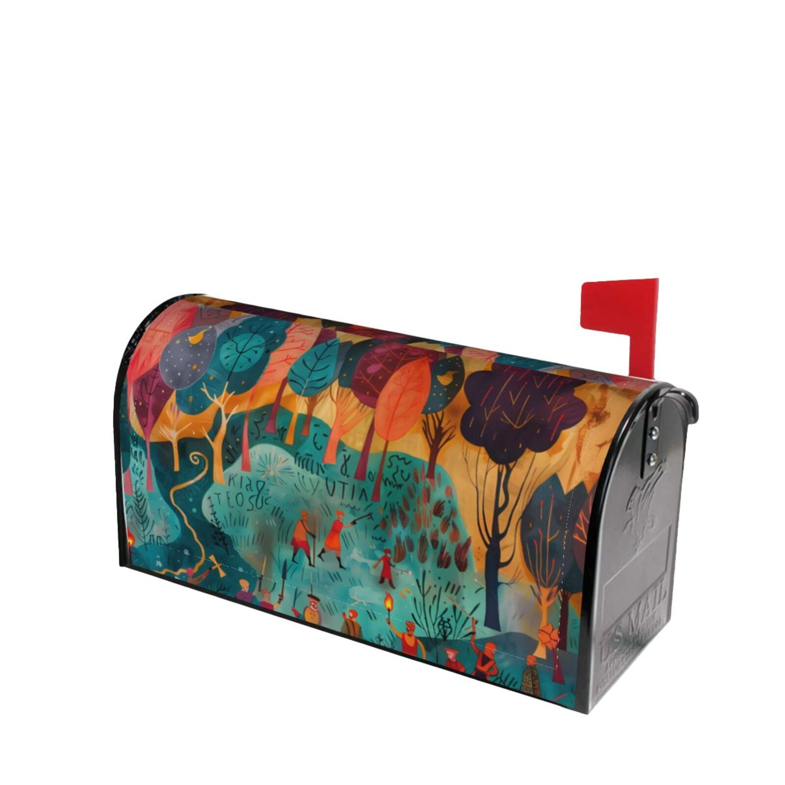 Fotbe Whimsical Forest Scene Mailbox Covers Post Letter Box Cover ...