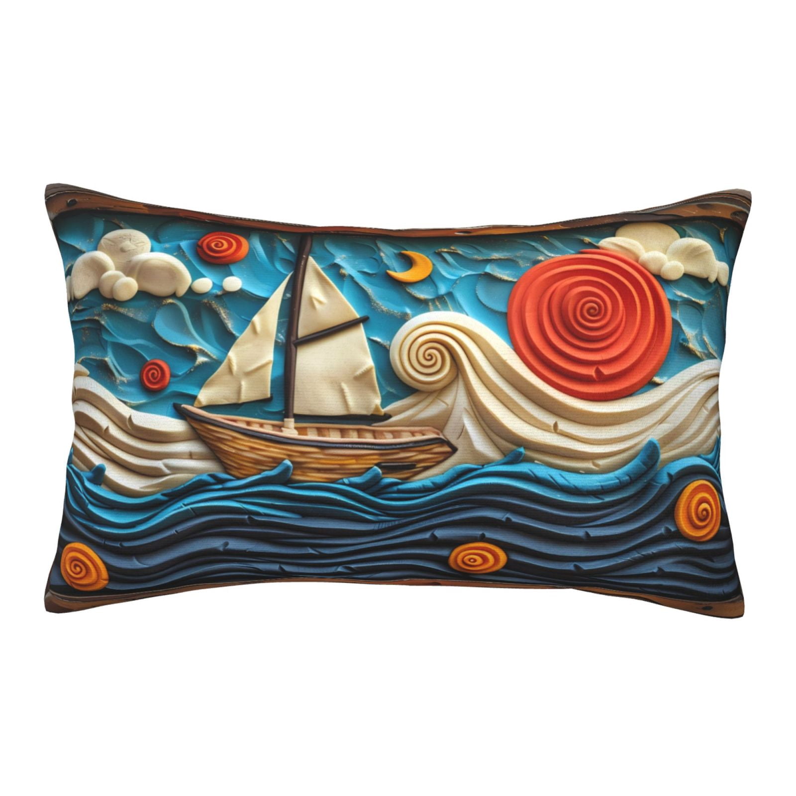 Fotbe Whimsical Sailboat Ocean Art Pillow Cases - Envelope Closure ...