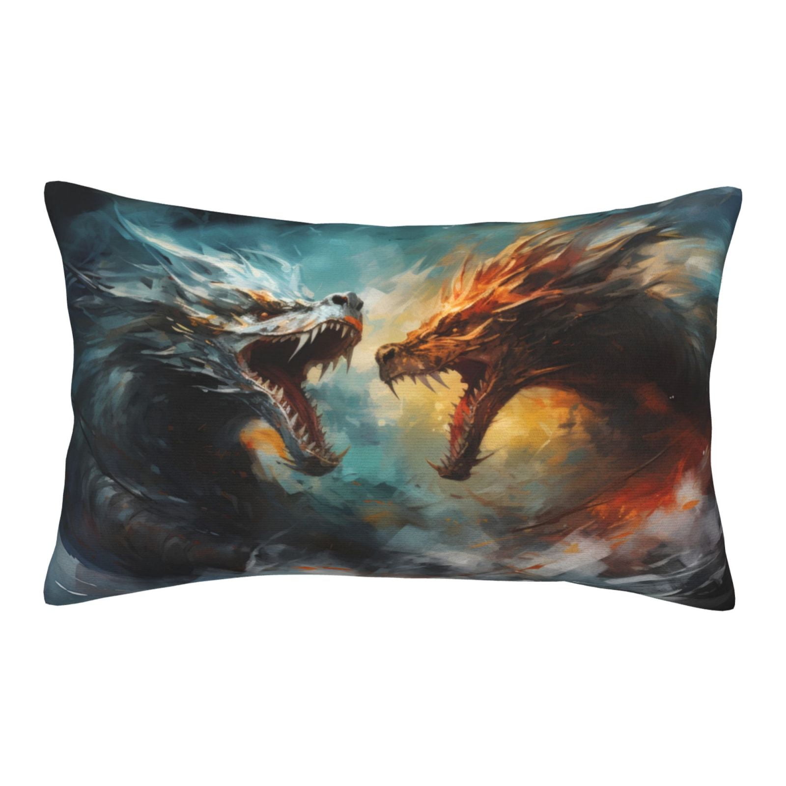 Fotbe White And Red Sketch Dragon Pillow Cases - Envelope Closure ...