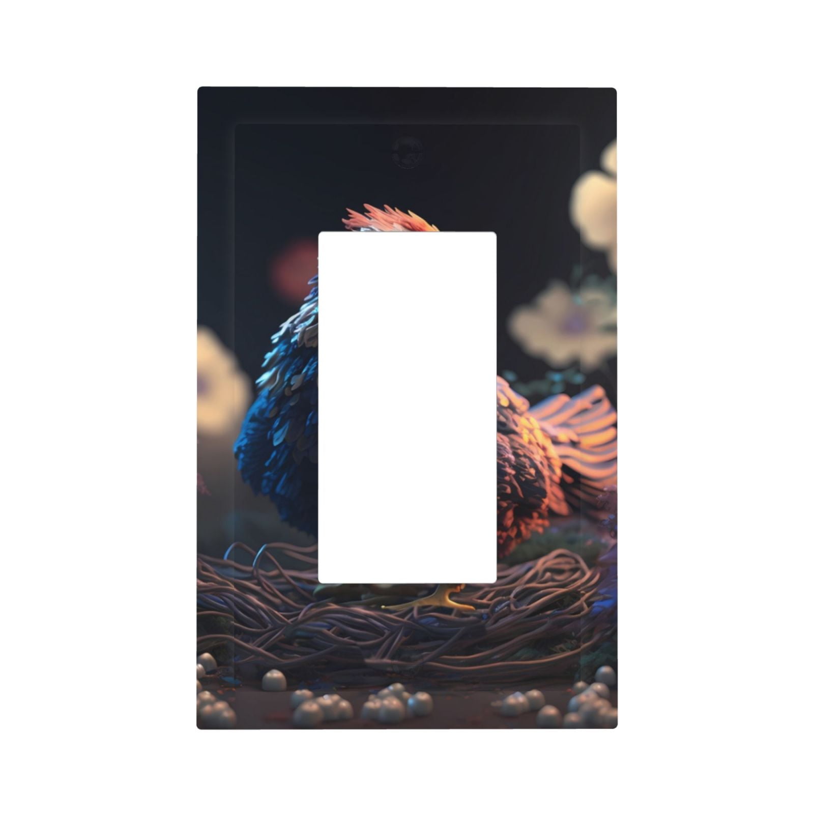 Fotbe White Purple Flower Chicken Print Duplex Receptacle Wall Plate, 1 ...