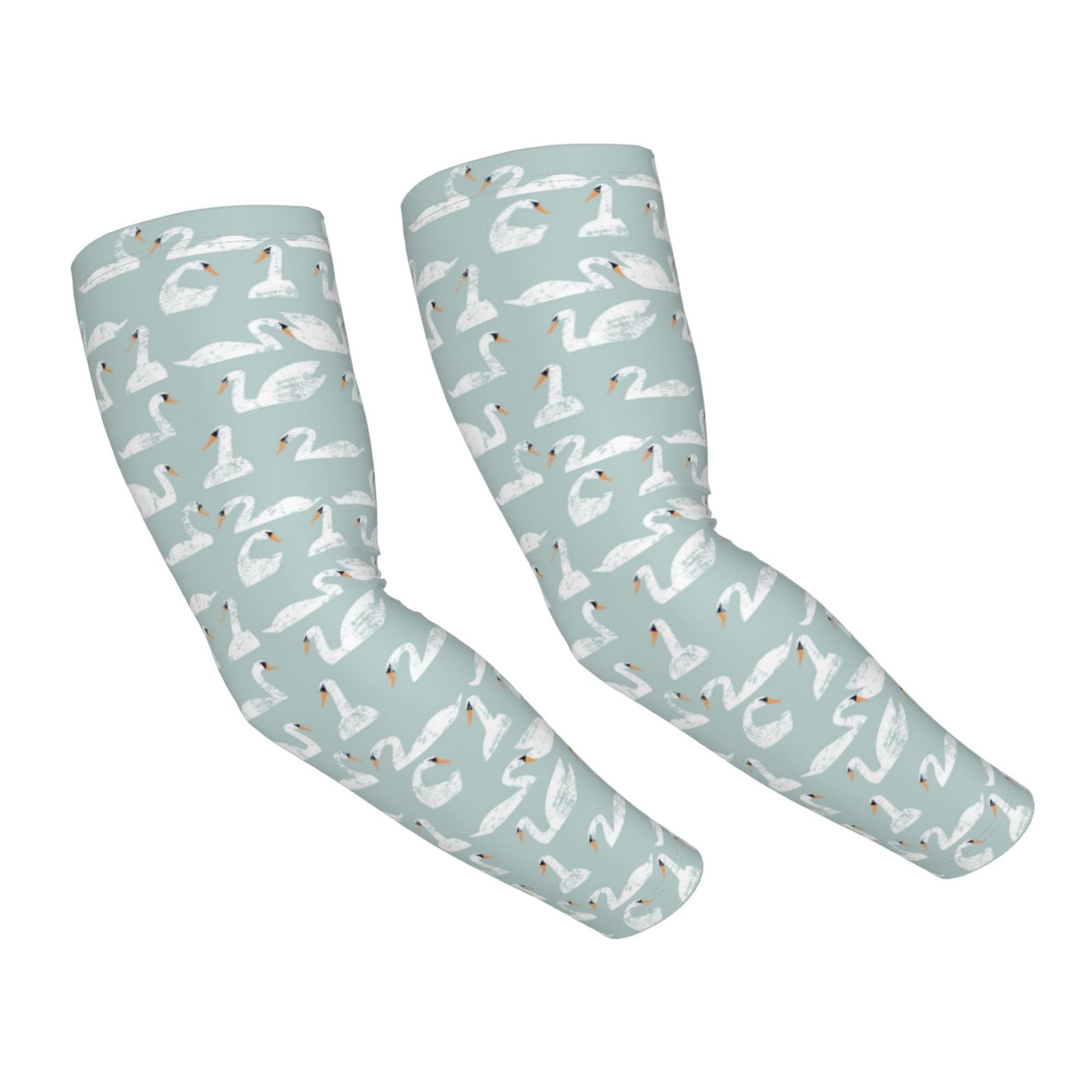 Fotbe White Swan UV Sun Protection Arm Sleeves - Tattoo Cover Up ...