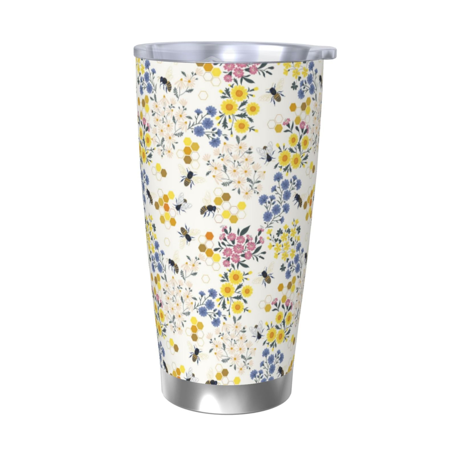 Fotbe Wildflower Honeybee Pattern 20 oz Tumbler Stainless Steel Vacuum ...