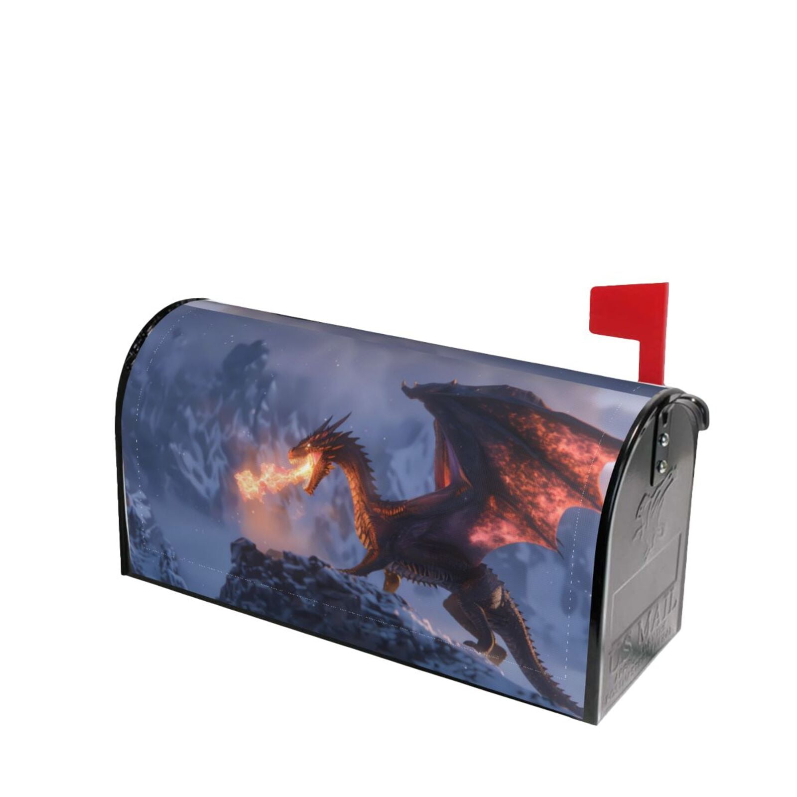 Fotbe Winter Fire Dragon Mailbox Covers Post Letter Box Cover Garden ...
