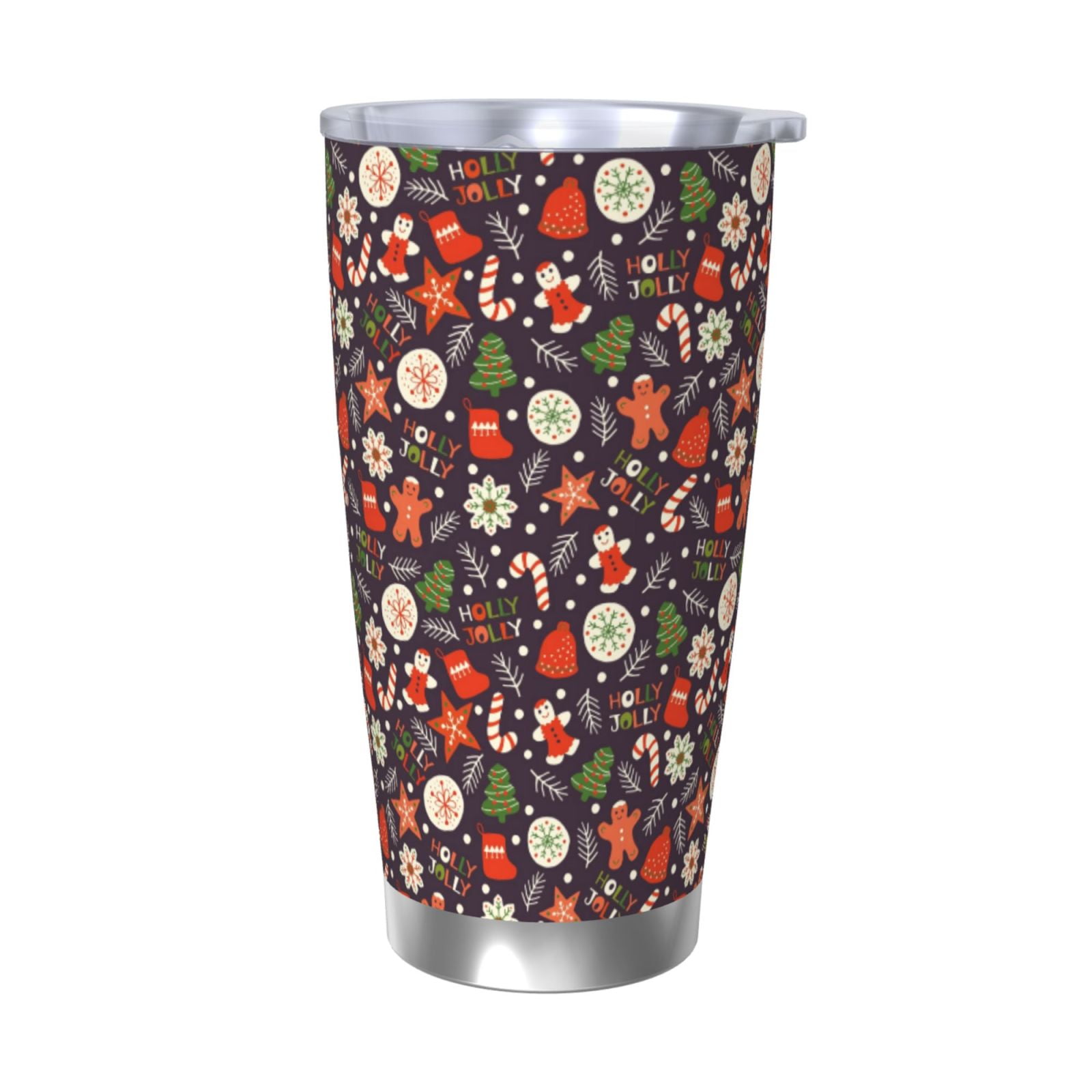 Fotbe Winter Holiday Christmas Pattern 20 oz Tumbler Stainless Steel ...