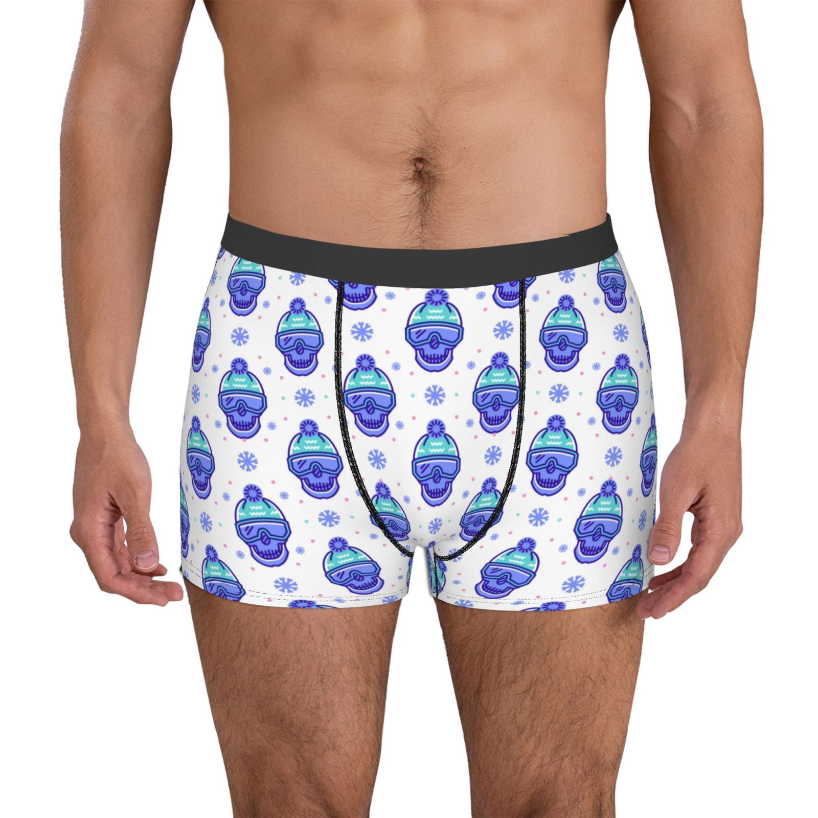 Fotbe Winter Snowflake Skiing Skull Men’s Total Support Pouch Boxer ...