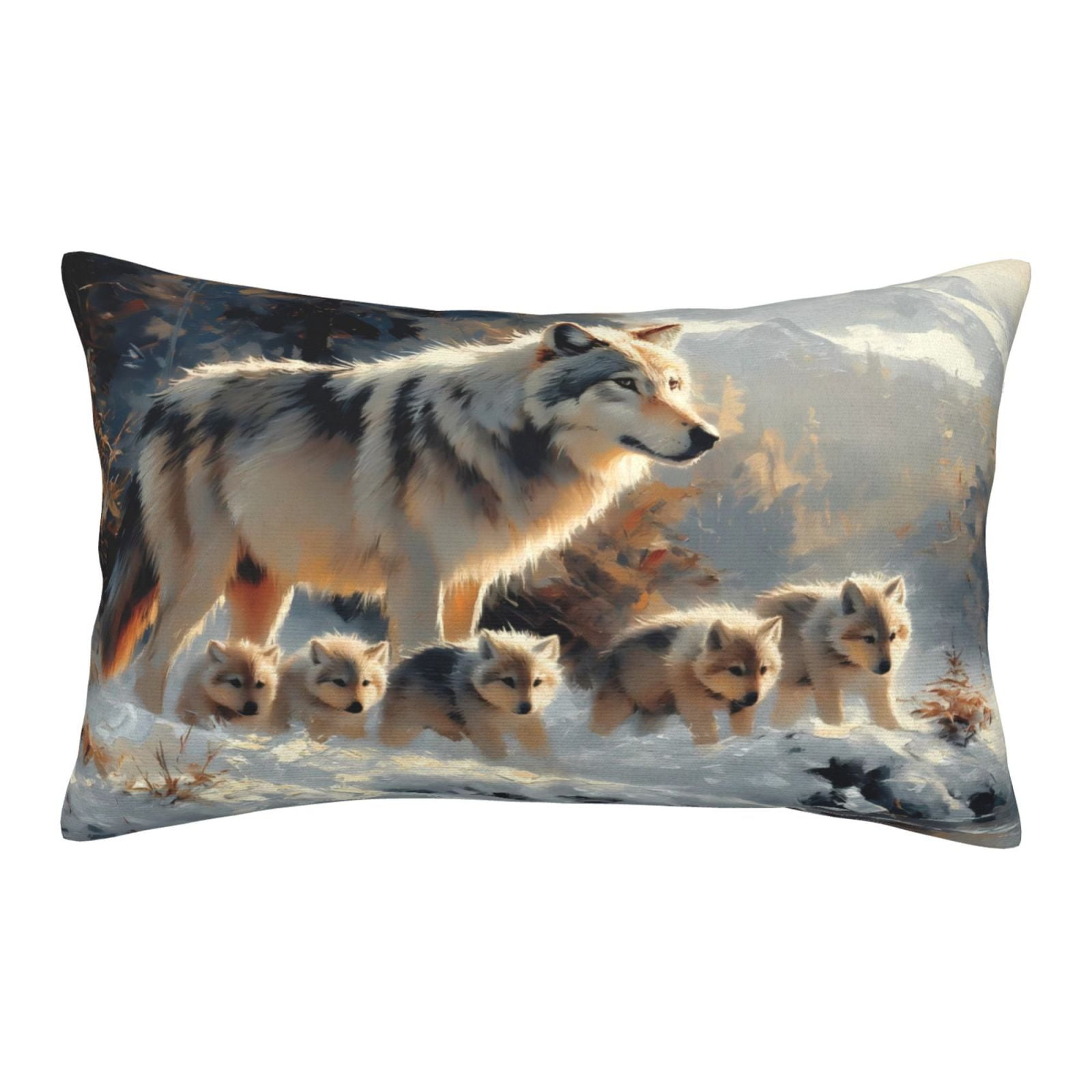 Fotbe Wolf Family Winter Wonderland Pillow Cases - Envelope Closure ...