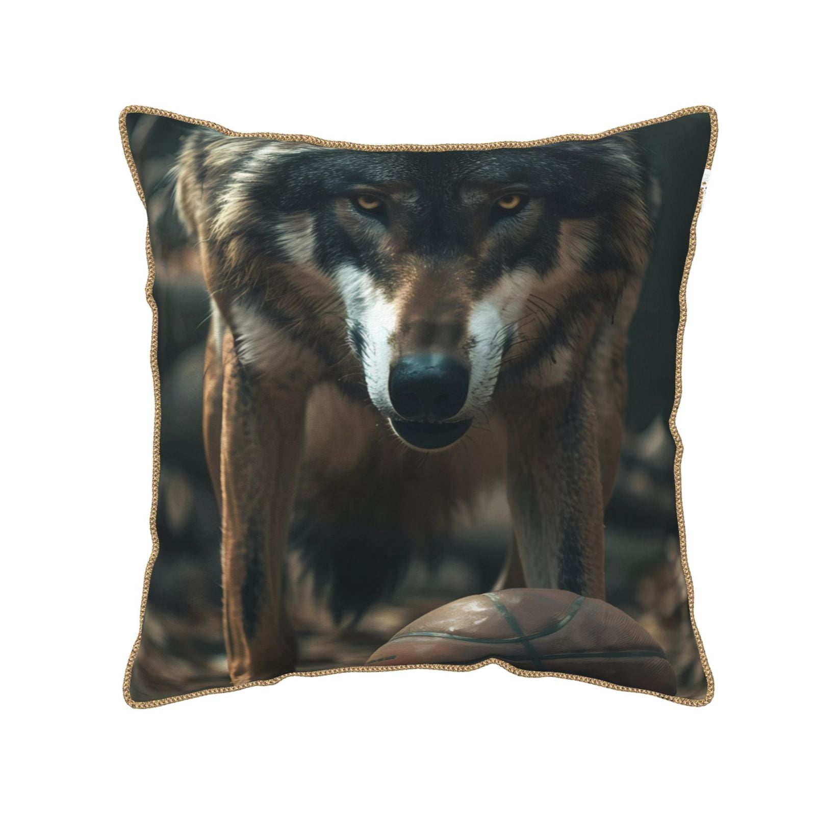 Fotbe Wolf With Basketball Pattern Velvet Decorative Throw Pillow ...