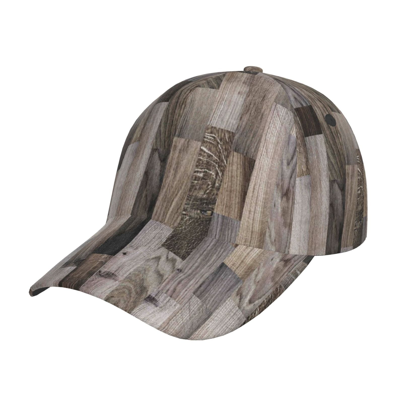 Fotbe Wooden Texture Baseball Cap, Wooden Texture Print Dad Hat,Outdoor ...