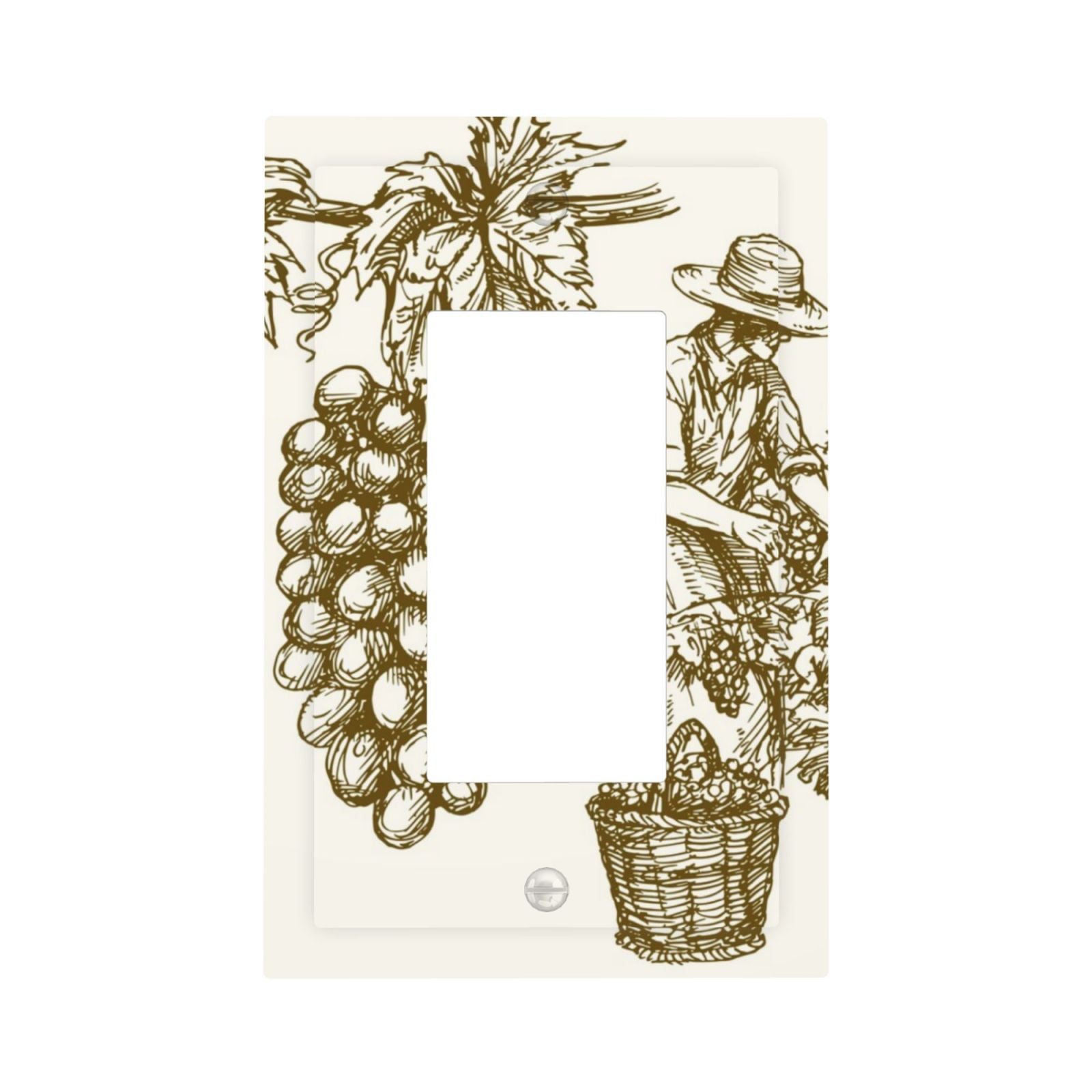 Fotbe Workers Cutting Grapes From Vineyard Print Duplex Receptacle Wall ...