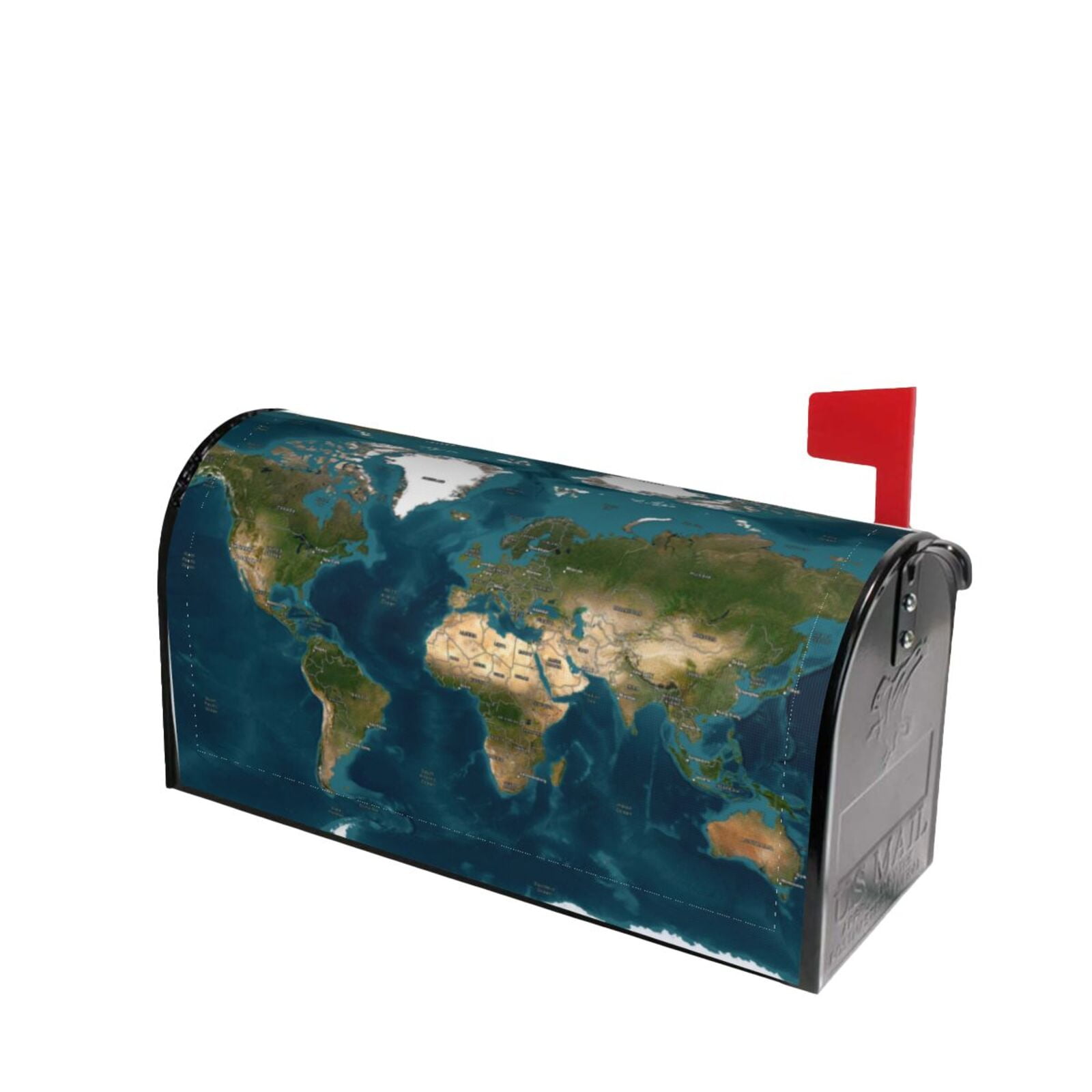 Fotbe World Map Mailbox Covers Post Letter Box Cover Garden Decor ...
