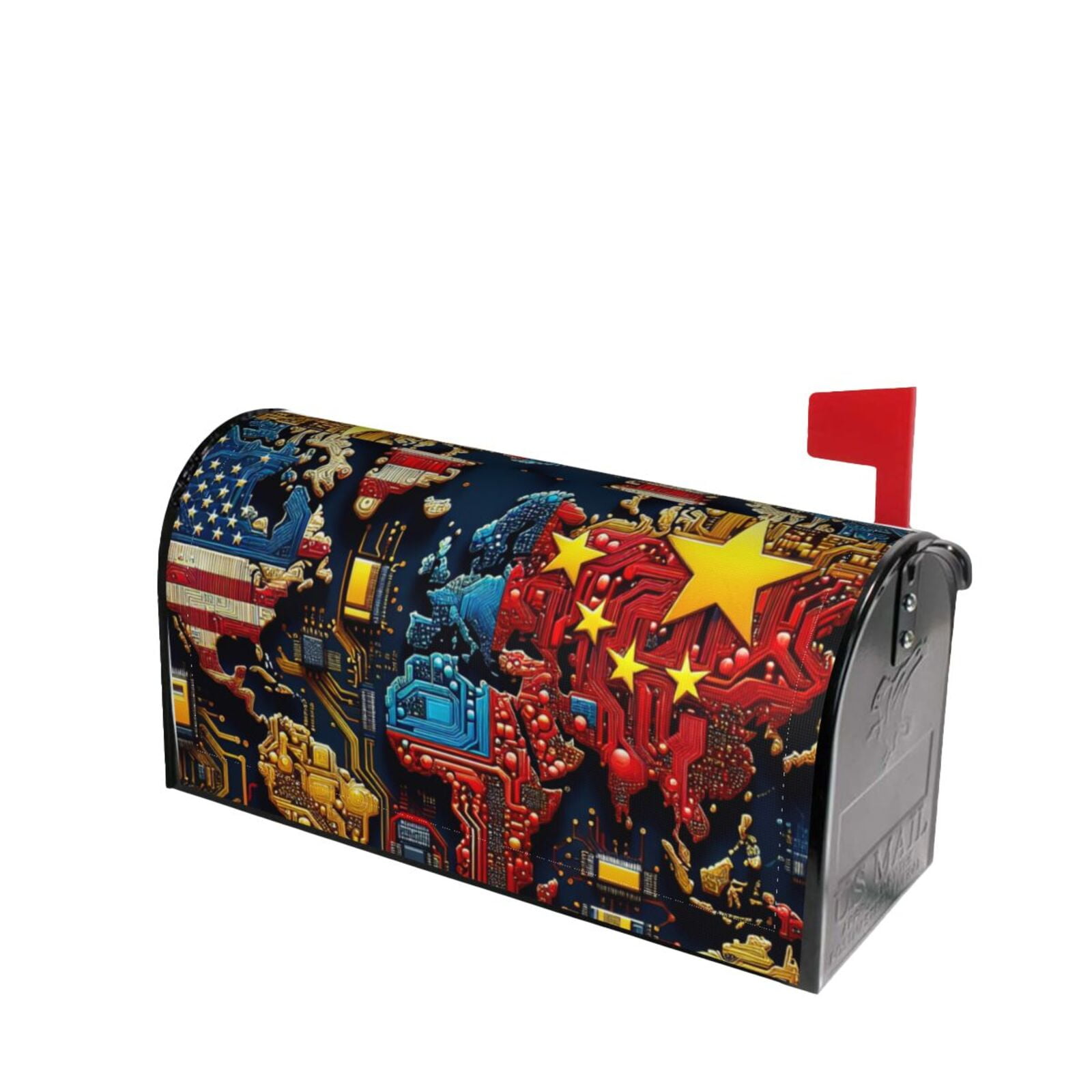 Fotbe World Map Of Digital Circuits Mailbox Covers Post Letter Box ...