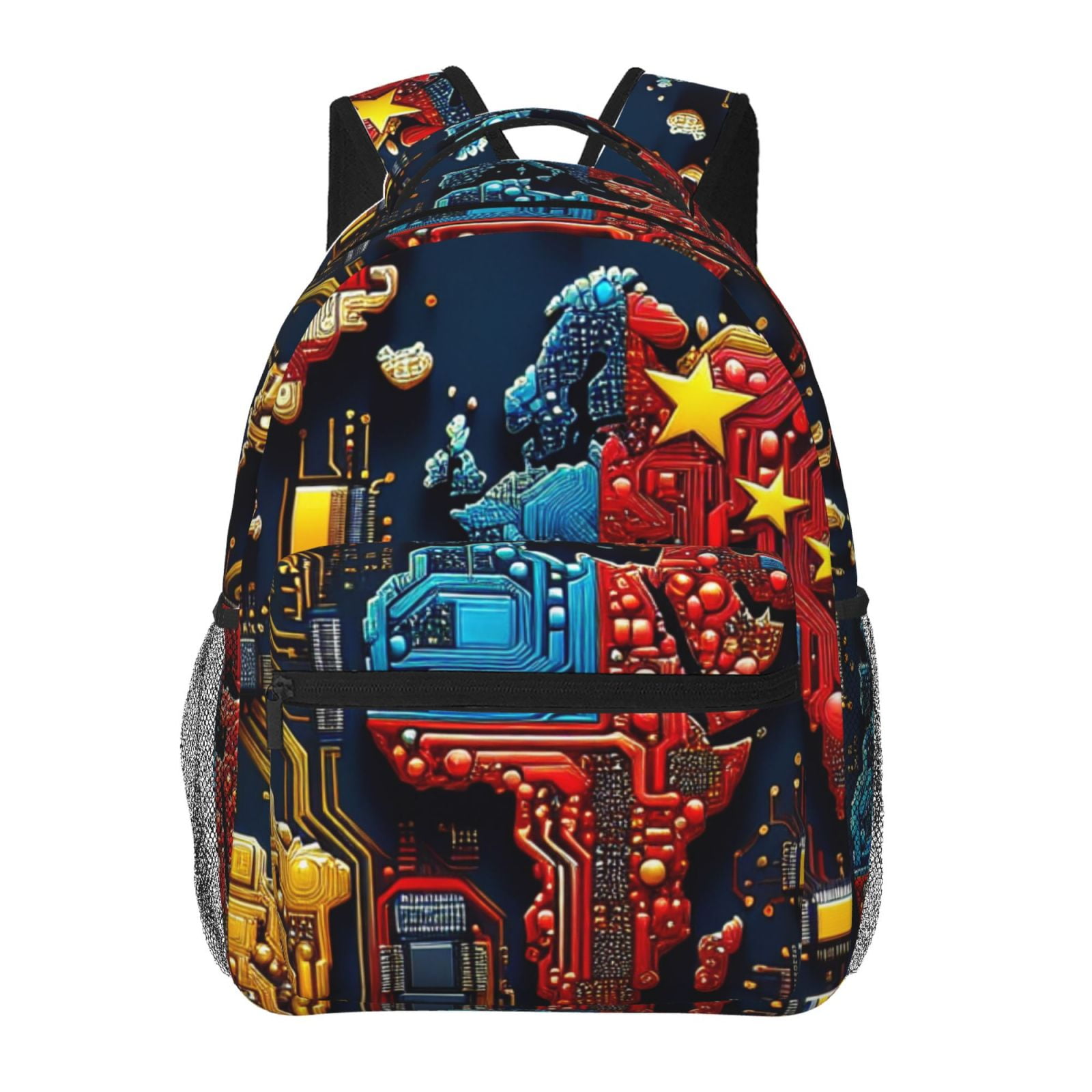 Fotbe World Map Of Digital Circuits Pattern Casual Backpack for School ...