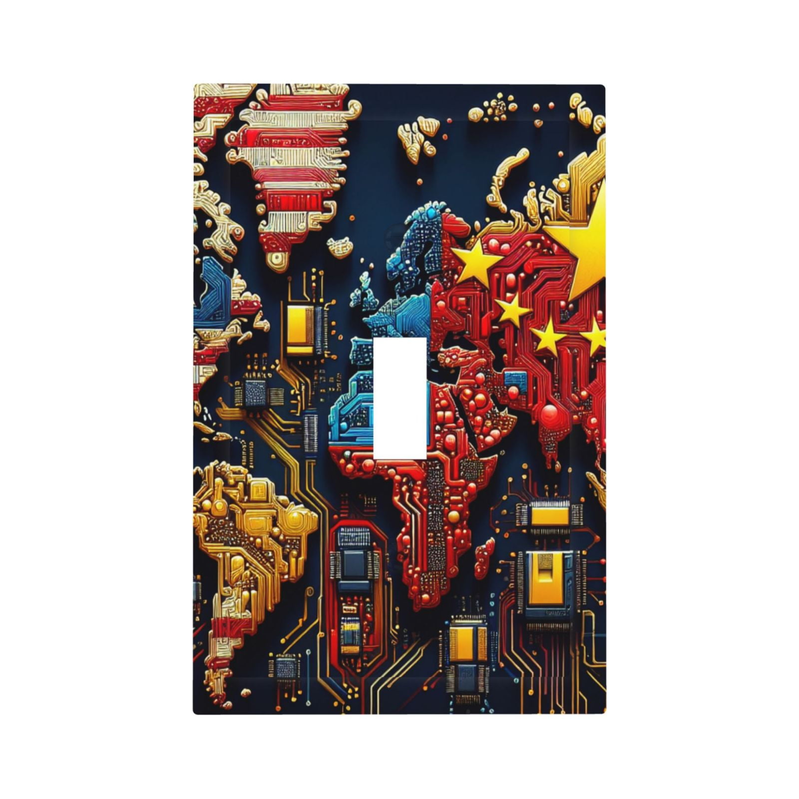 Fotbe World Map Of Digital Circuits Print Duplex Receptacle Wall Plate ...