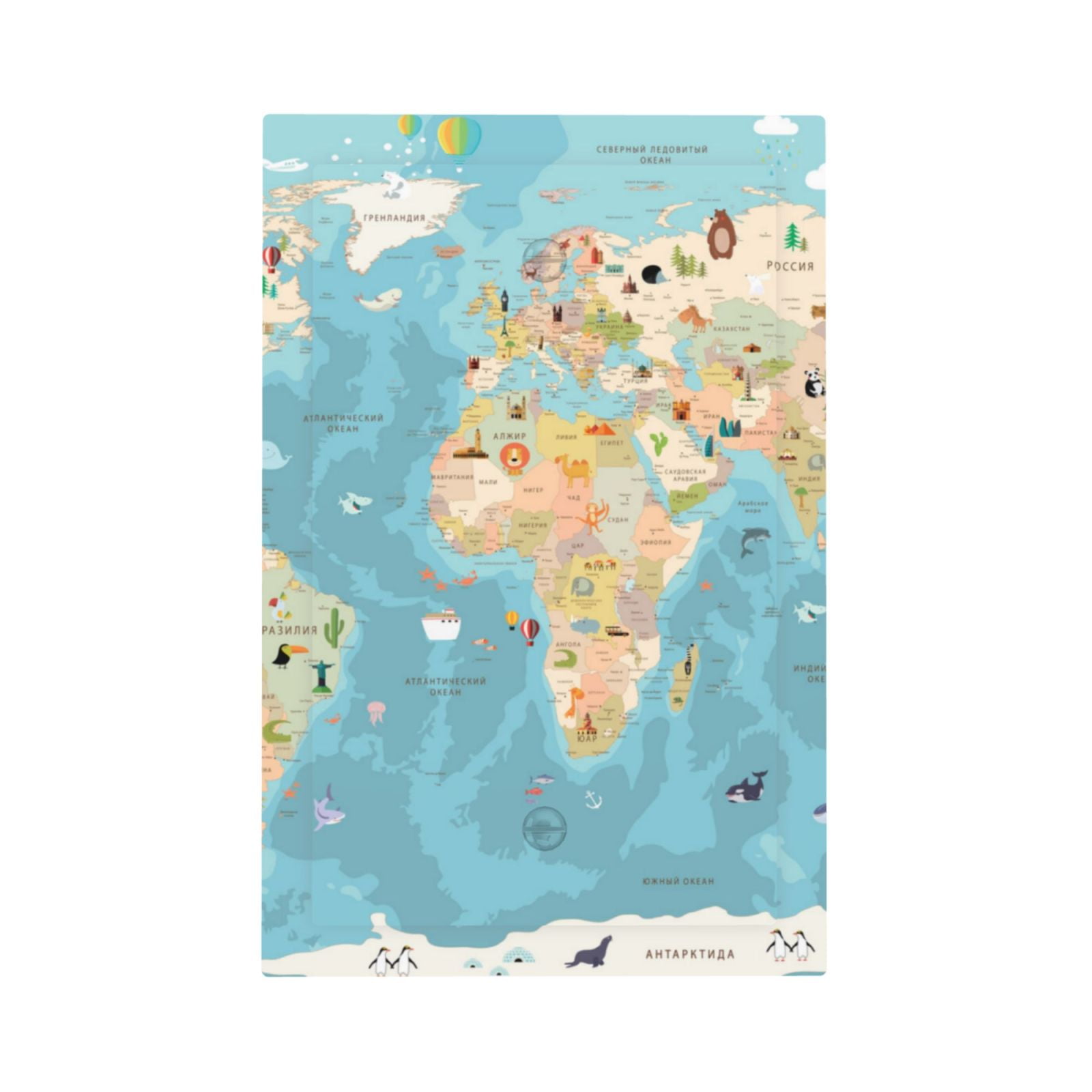 Fotbe World Map With Animals 1 Print Duplex Receptacle Wall Plate, 1 ...