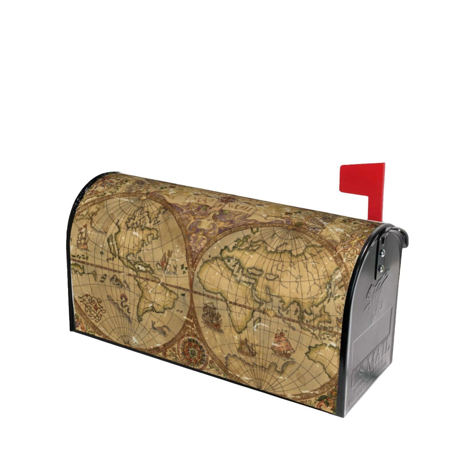 Fotbe World Map1 Mailbox Covers Post Letter Box Cover Garden Decor ...