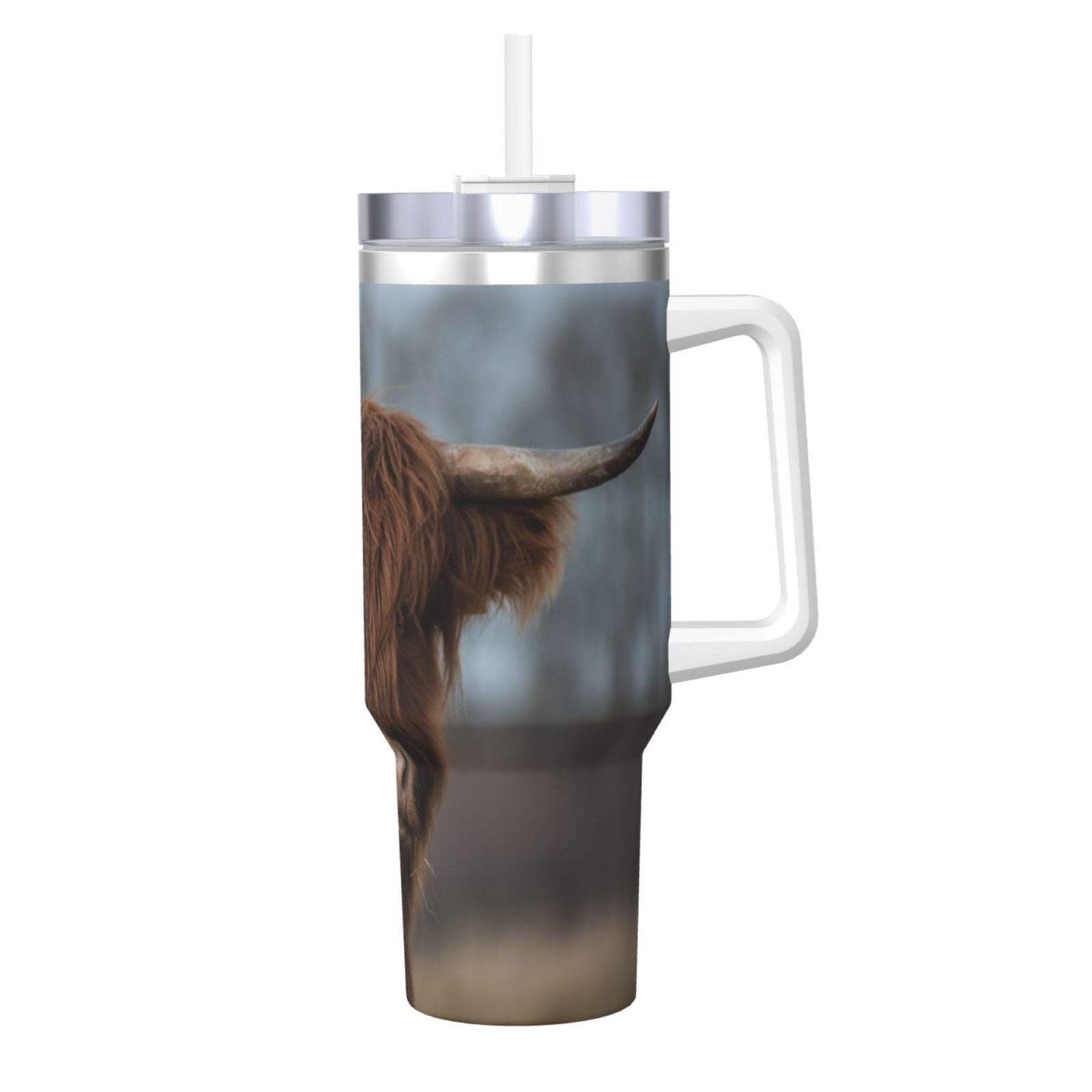 Fotbe Yak Pattern 40oz Ice Bully With Handle And Straw Stainless Steel ...