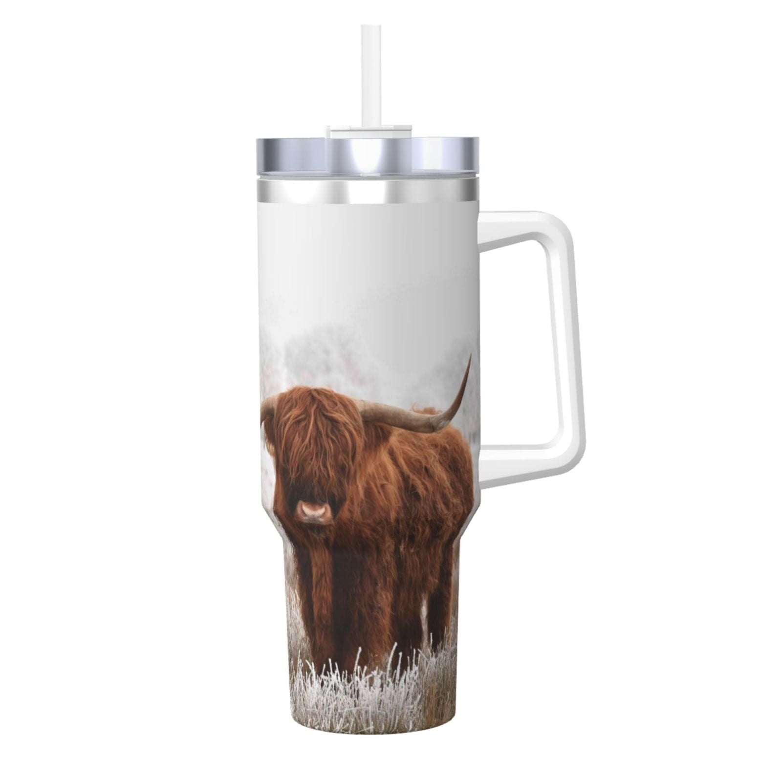 Fotbe Yak Pattern 40oz Ice Bully With Handle And Straw Stainless Steel ...