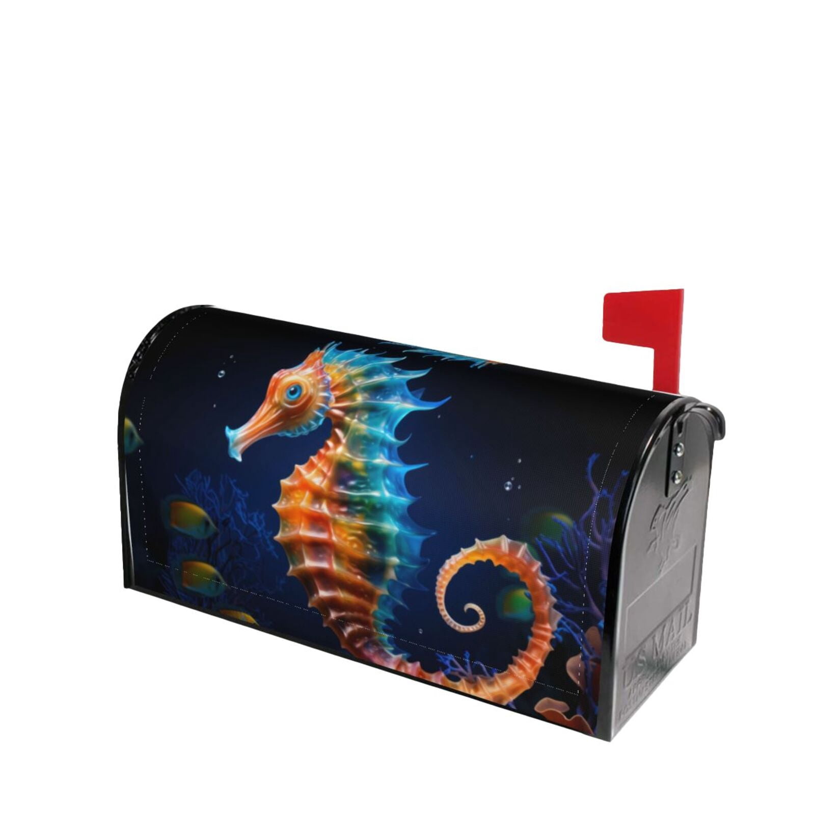 Fotbe Yellow Fish Seahorse Mailbox Covers Post Letter Box Cover Garden ...