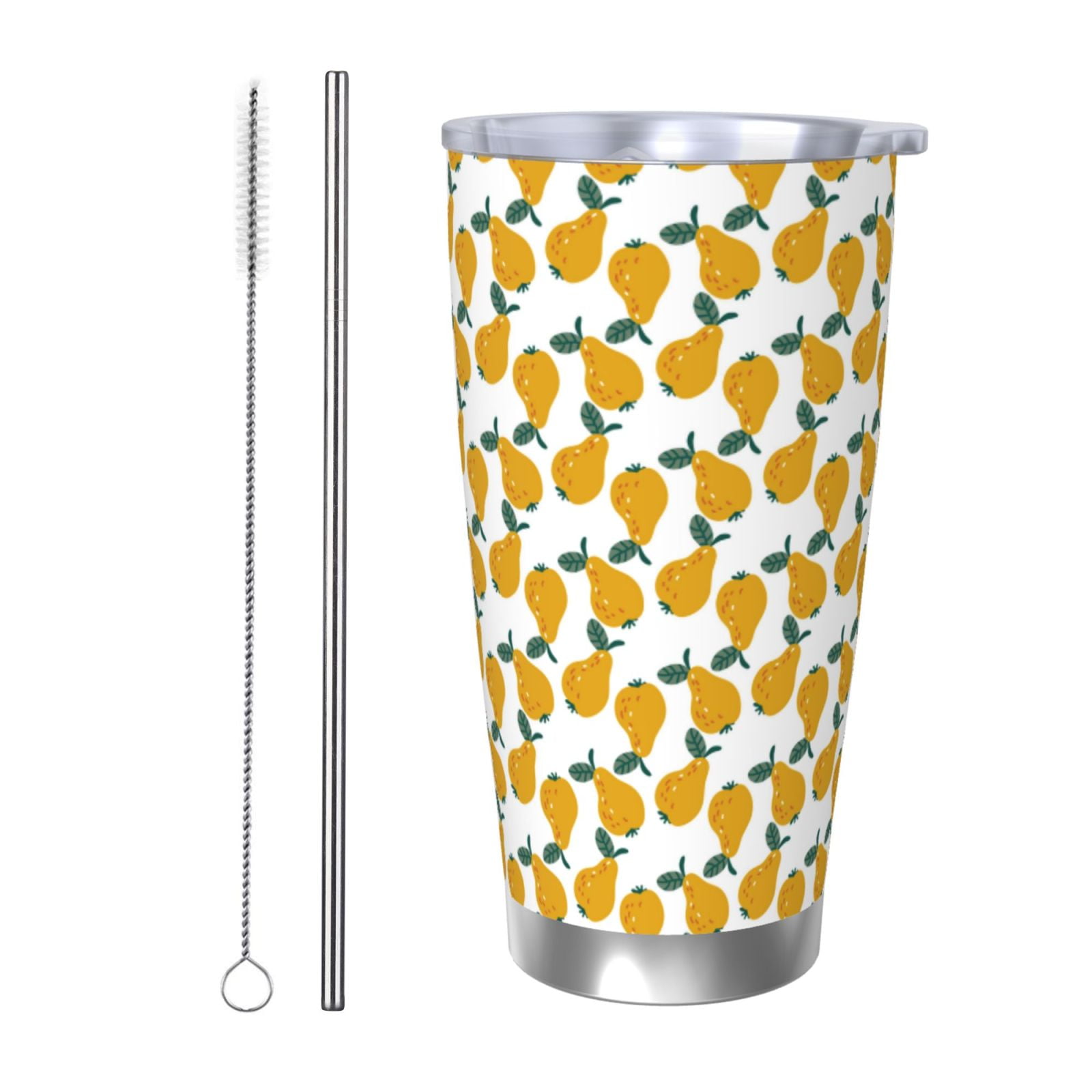 Fotbe Yellow Pears Pattern 20 oz Tumbler Stainless Steel Vacuum ...