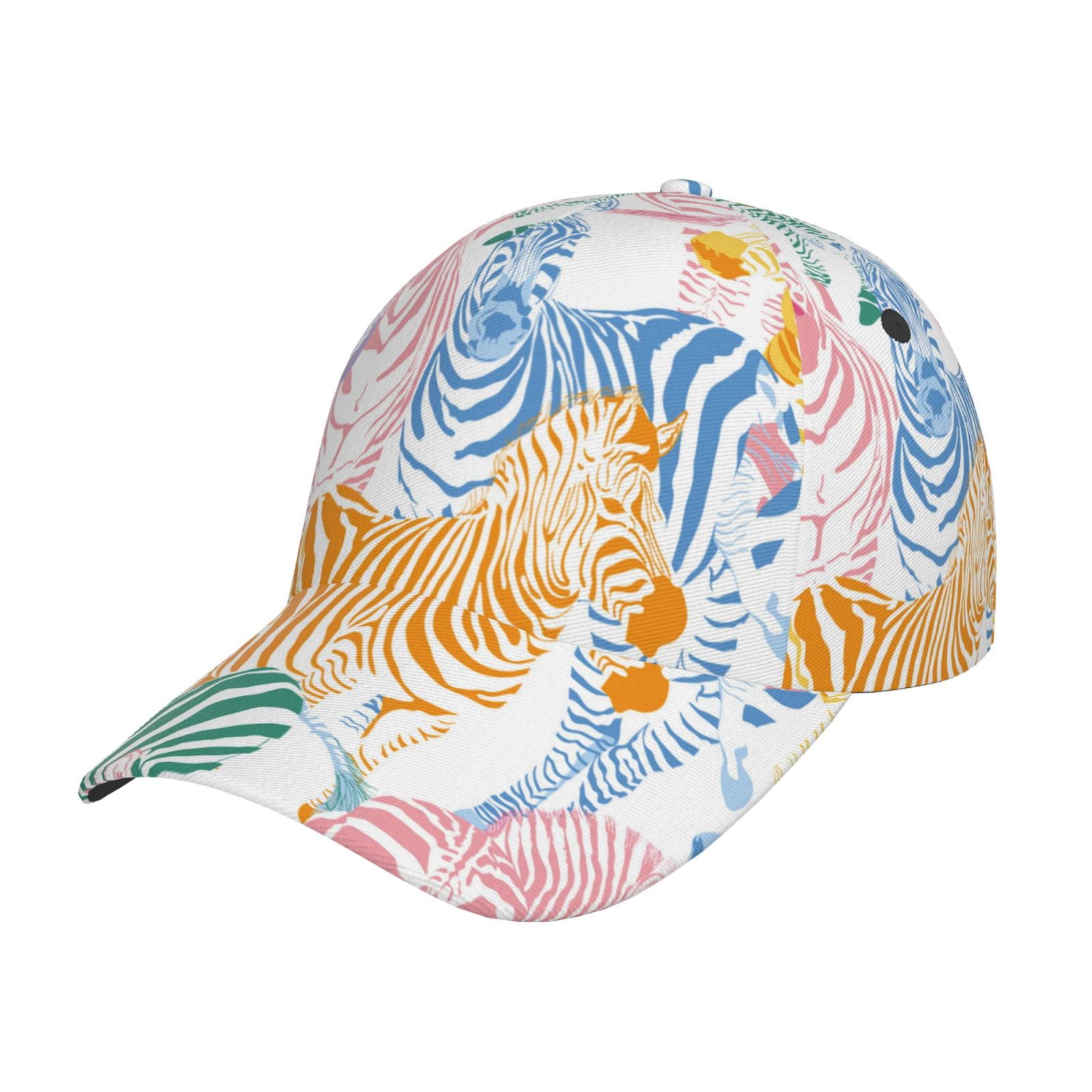 Fotbe Zebra Colourful Baseball Cap, Zebra Colourful Print Dad Hat ...