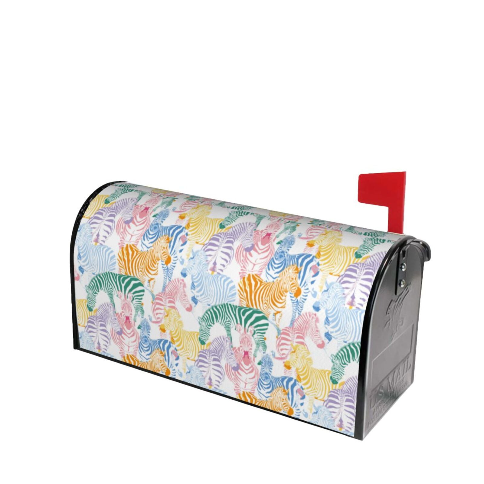 Fotbe Zebra Colourful Mailbox Covers Post Letter Box Cover Garden Decor ...