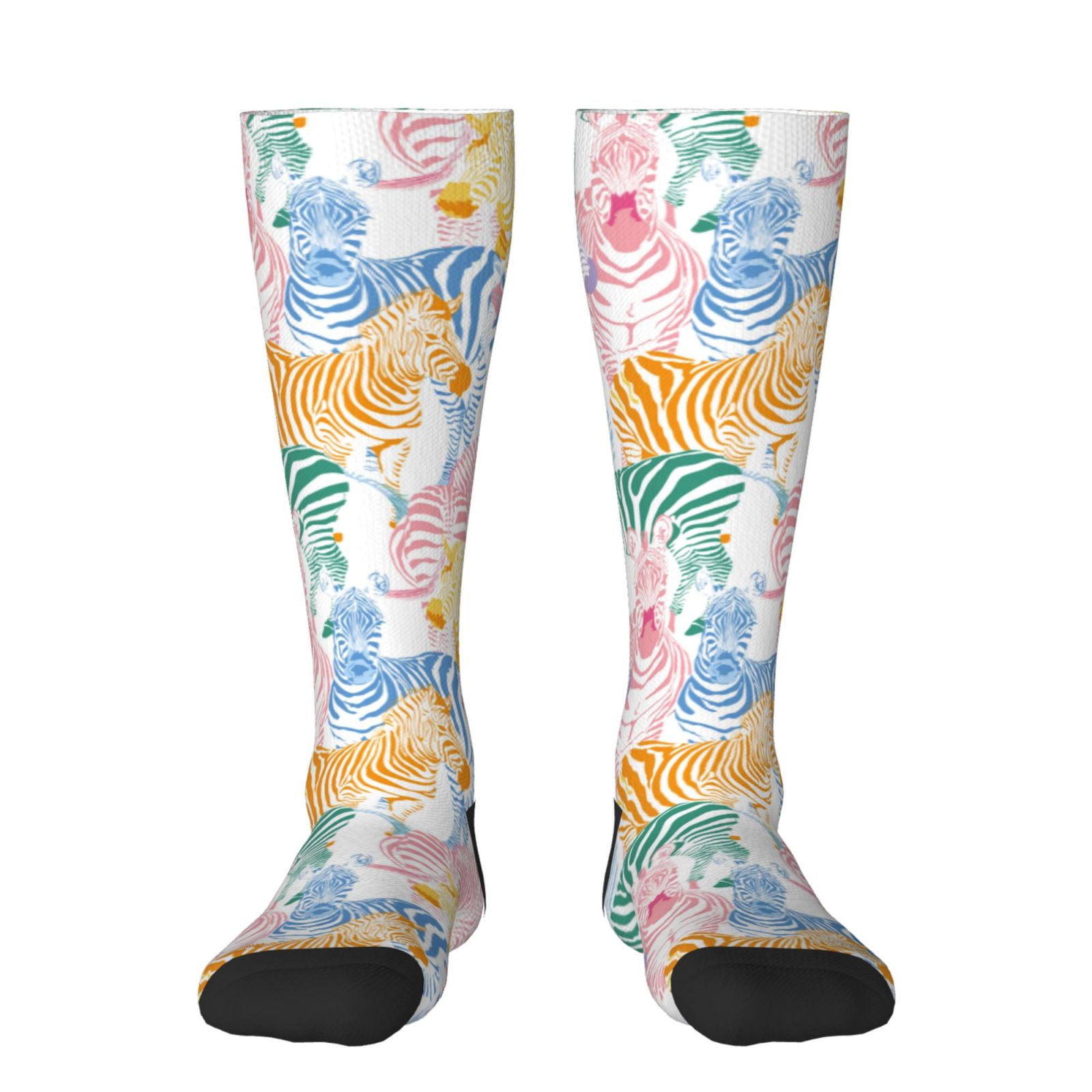 Fotbe Zebra Colourful print Women's Men's Novelty Crew Socks Cotton Socks Knee High Socks for ...