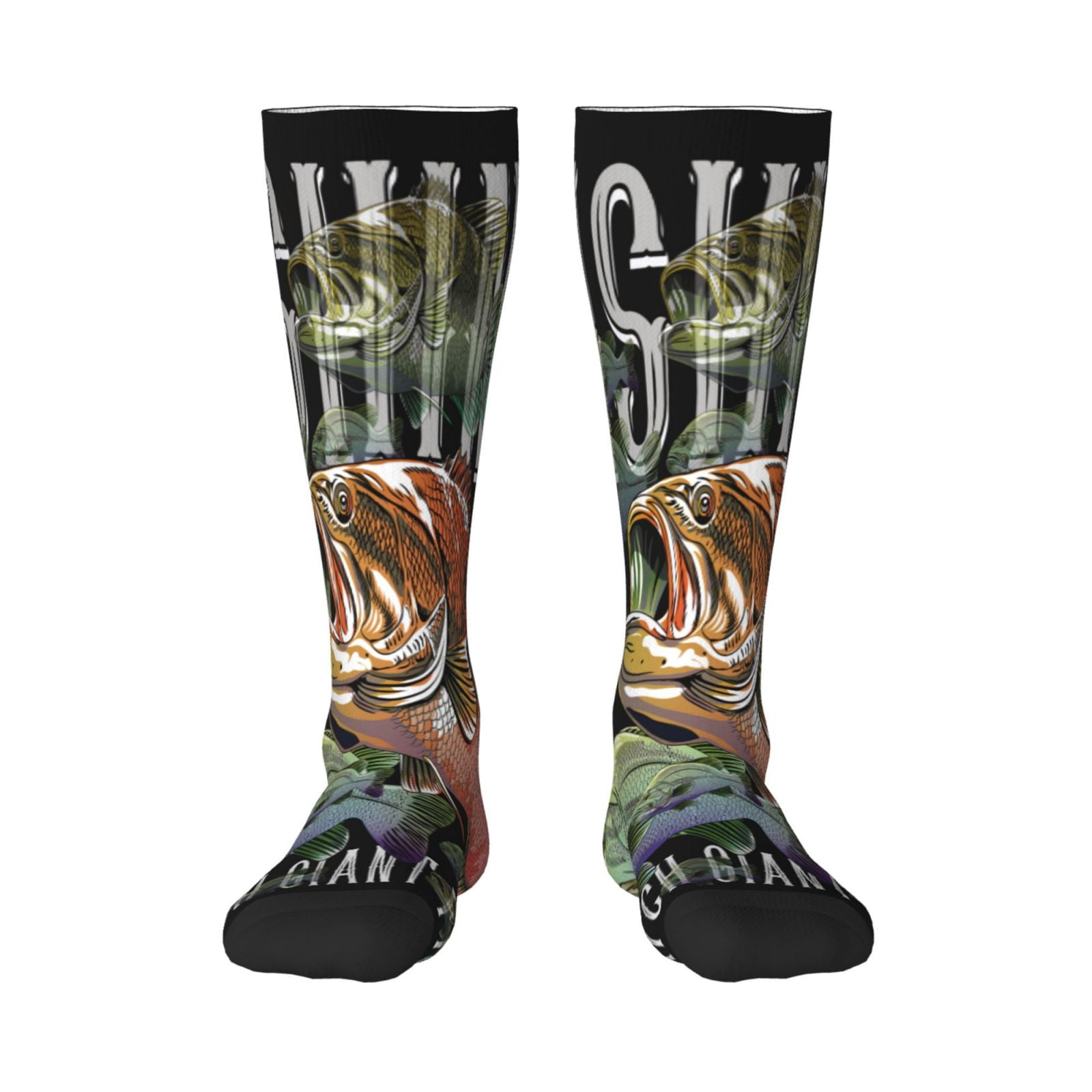Fotbe bass water fishing print Women's Men's Novelty Crew Socks Cotton ...