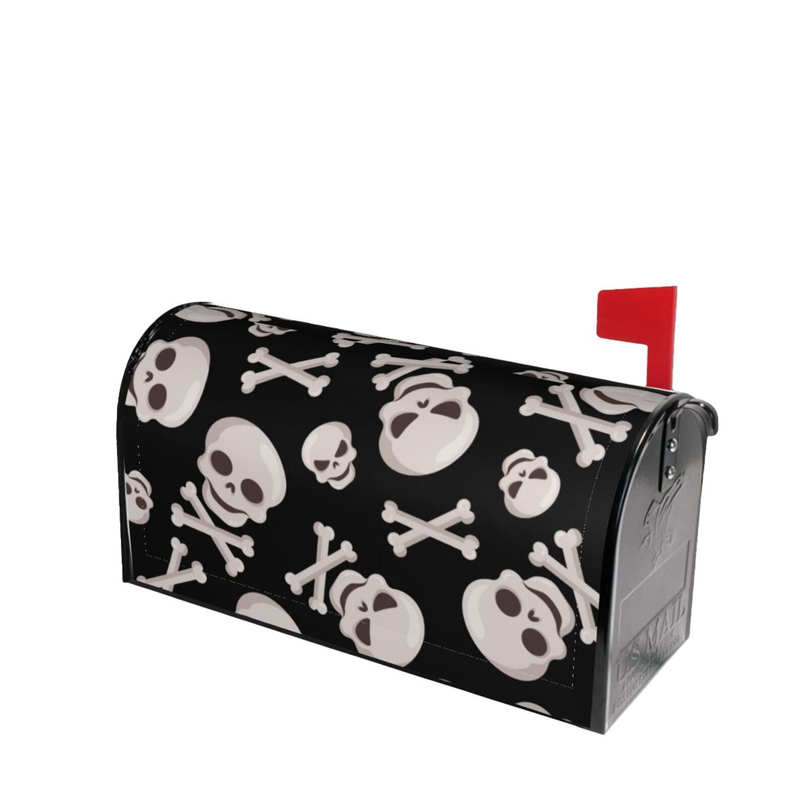 Fotbe black white Skull bone Mailbox Covers Post Letter Box Cover ...