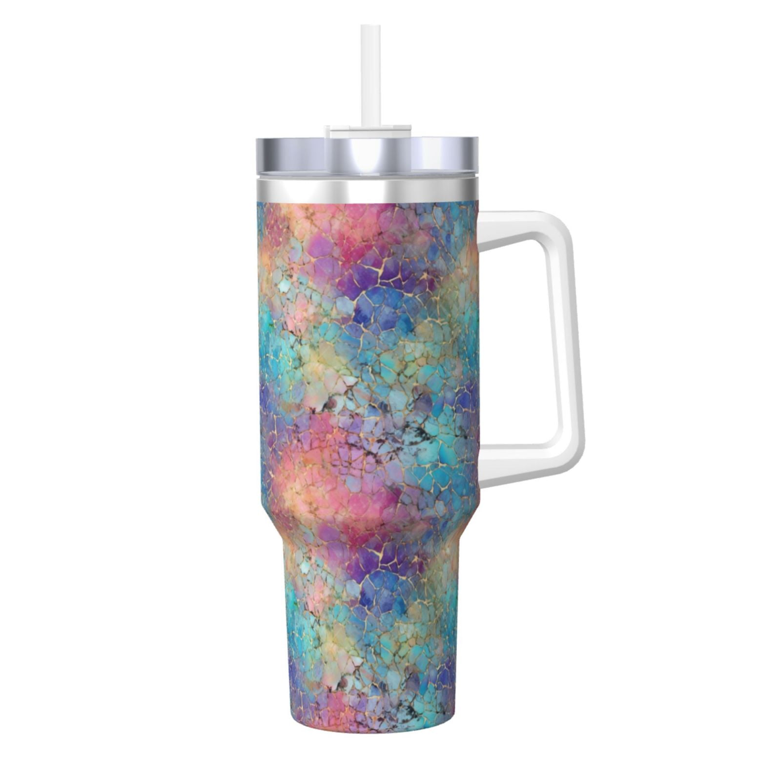 Fotbe blue pink colorful cracked texture Pattern 40oz Ice Bully With ...