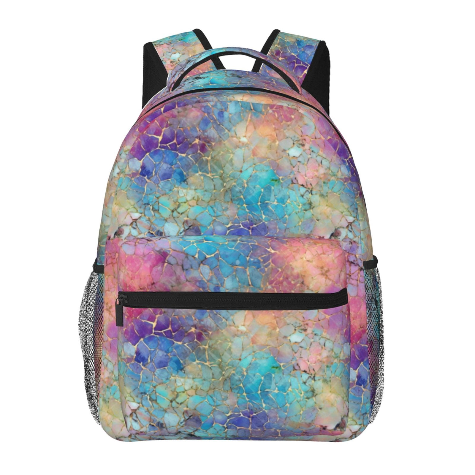 Fotbe blue pink colorful cracked texture Pattern Casual Backpack for ...