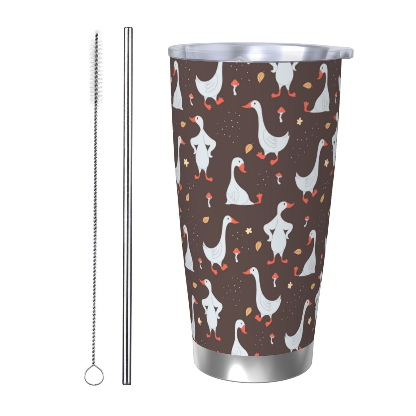 Fotbe cartoon geese Pattern 20 oz Tumbler Stainless Steel Vacuum Insulated Coffee Ice Cup Double ...