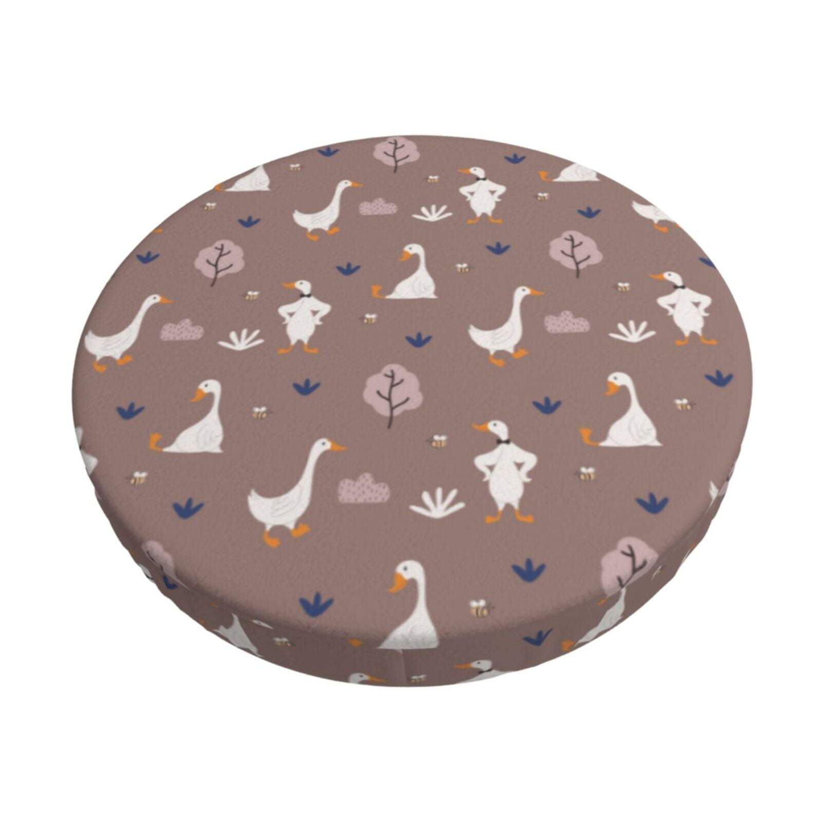 Fotbe cartoon geese Pattern Stool Covers Round,Waterproof Round Bar ...