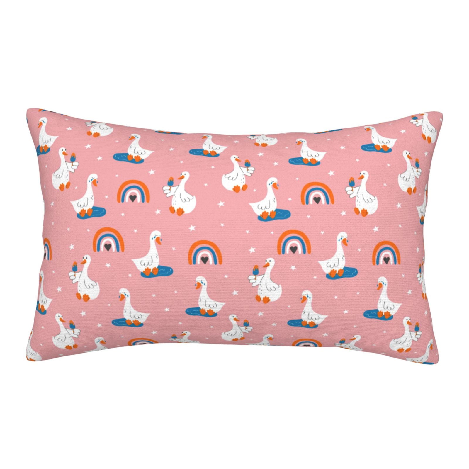 Fotbe cartoon goose rainbow Pattern Pillow Cases - Envelope Closure ...