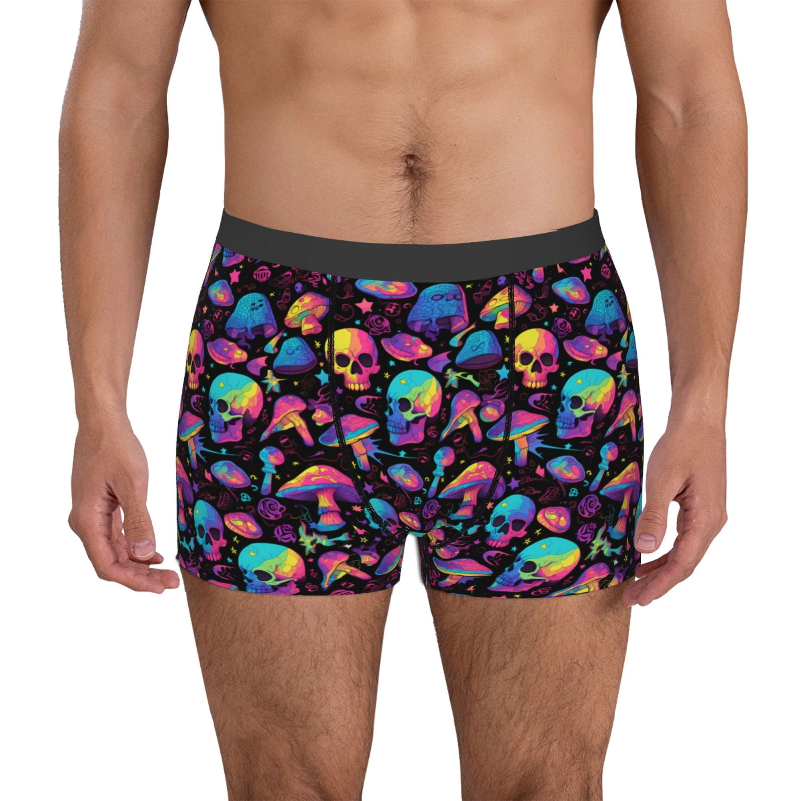 Fotbe colorful mushroom Skull Men’s Total Support Pouch Boxer Briefs, X ...