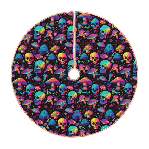 Fotbe colorful mushroom Skull Pattern Christmas Tree Skirt, Tree Skirts ...