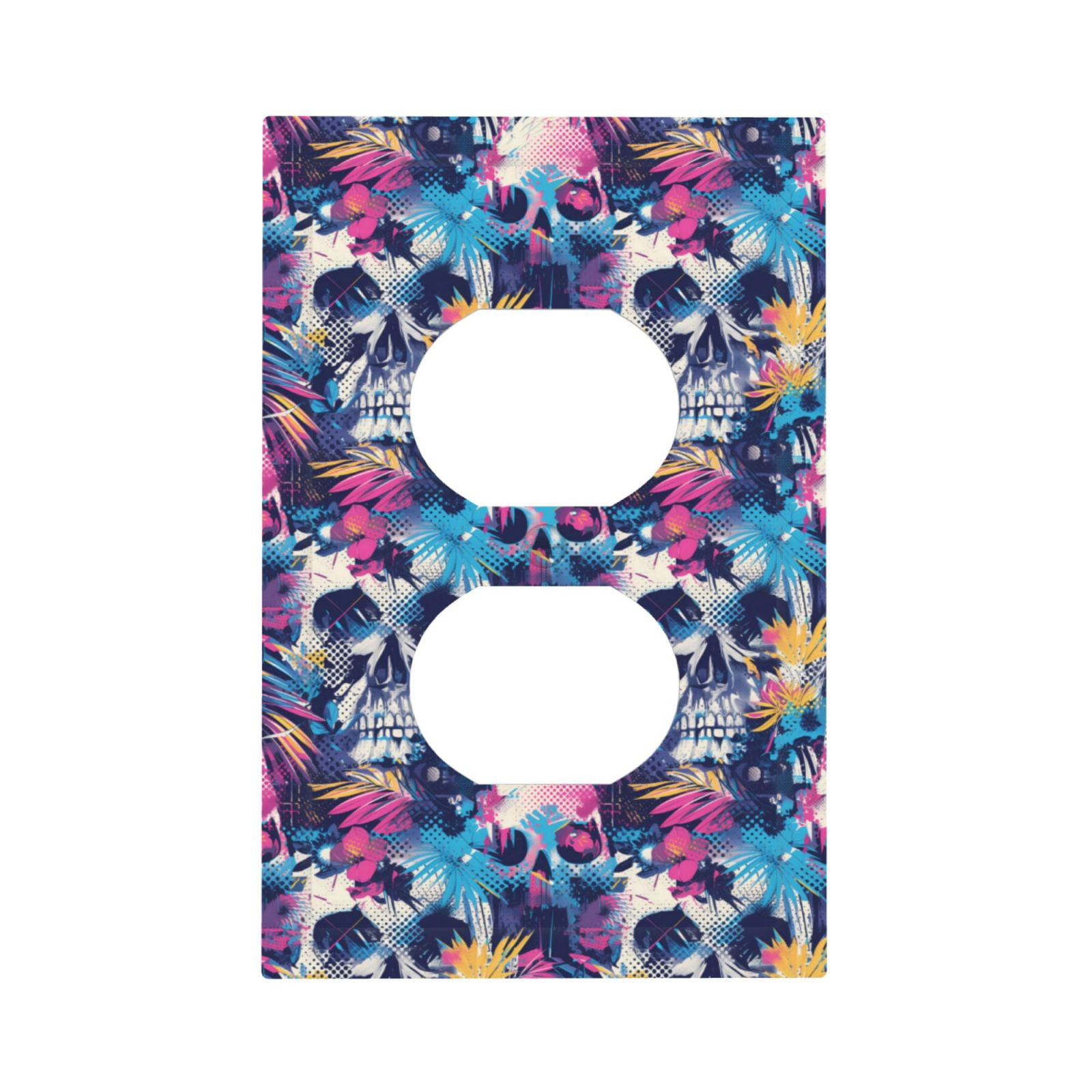 Fotbe cool Skull colorful Print Duplex Receptacle Wall Plate, 1-Gang 5. ...