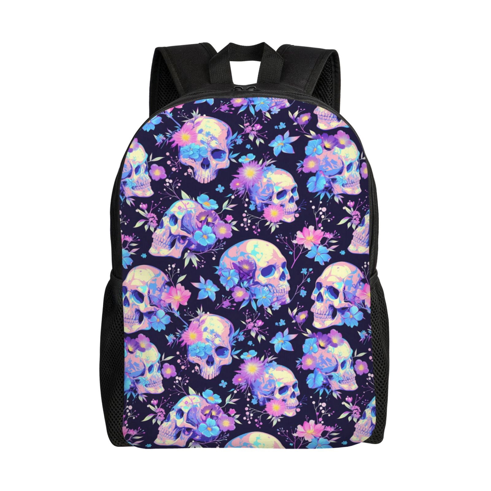 Fotbe cool flower Skull Travel Laptop Backpack, Business Slim Sturdy ...