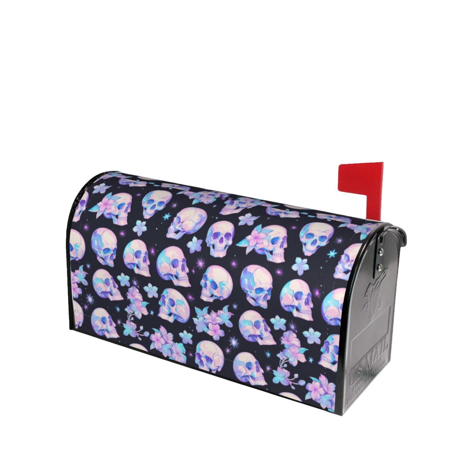 Fotbe crystal flower Skull Mailbox Covers Post Letter Box Cover Garden ...