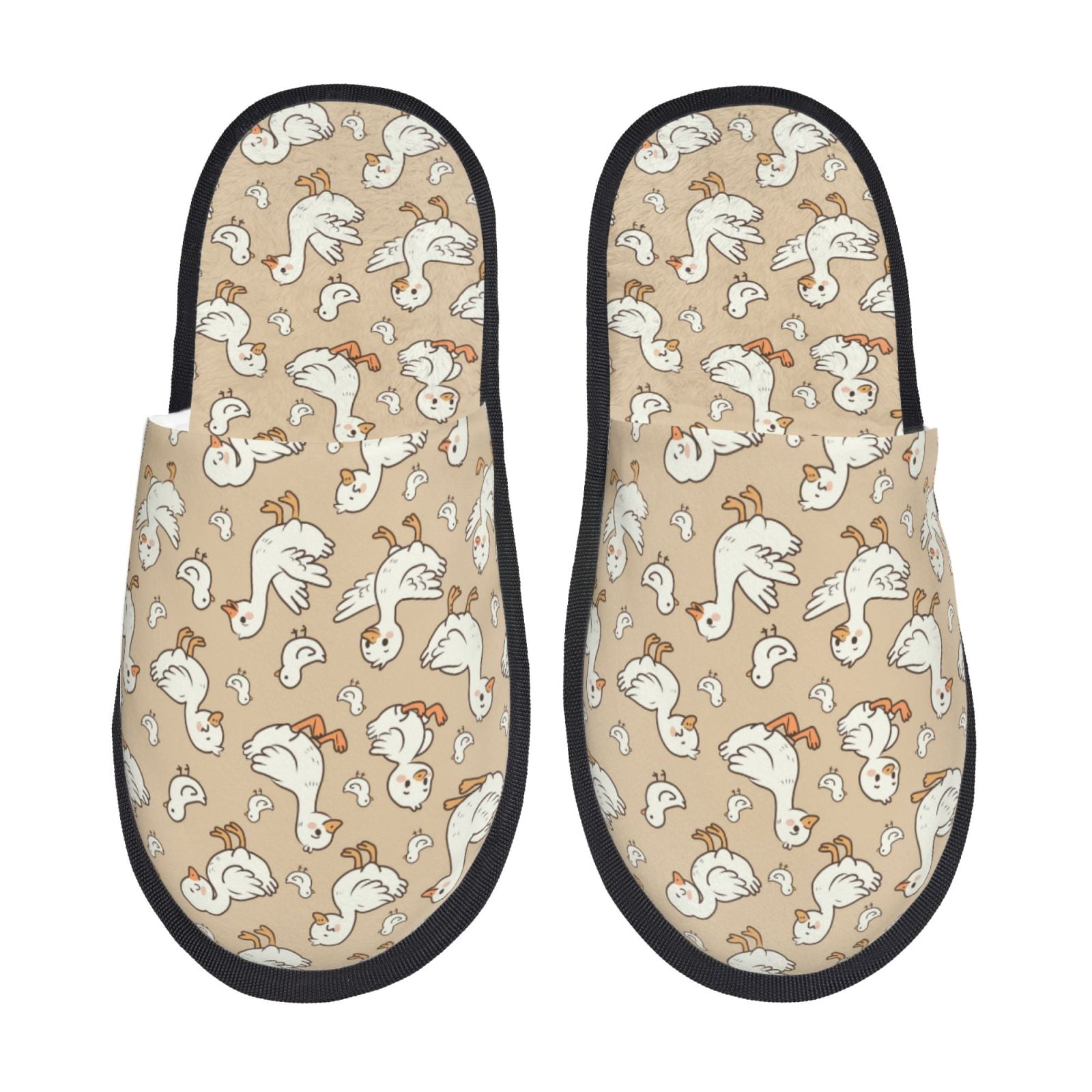 Fotbe cute geese and chicks Pattern Women's Fuzzy Slippers Plush ...
