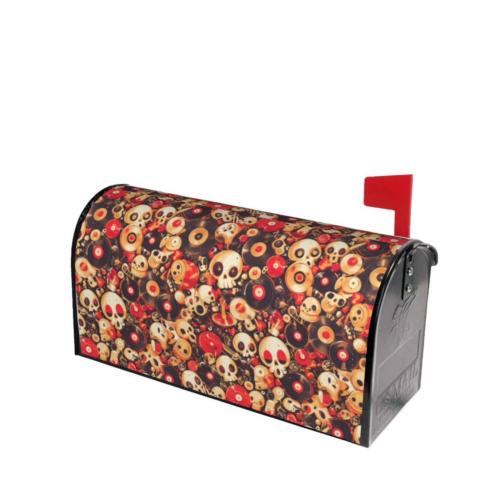 Fotbe cute record music Skull Mailbox Covers Post Letter Box Cover ...