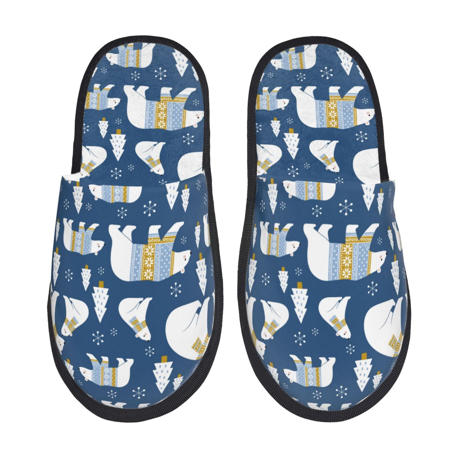 Fotbe cute winter bear Pattern Women's Fuzzy Slippers Plush Slippers ...