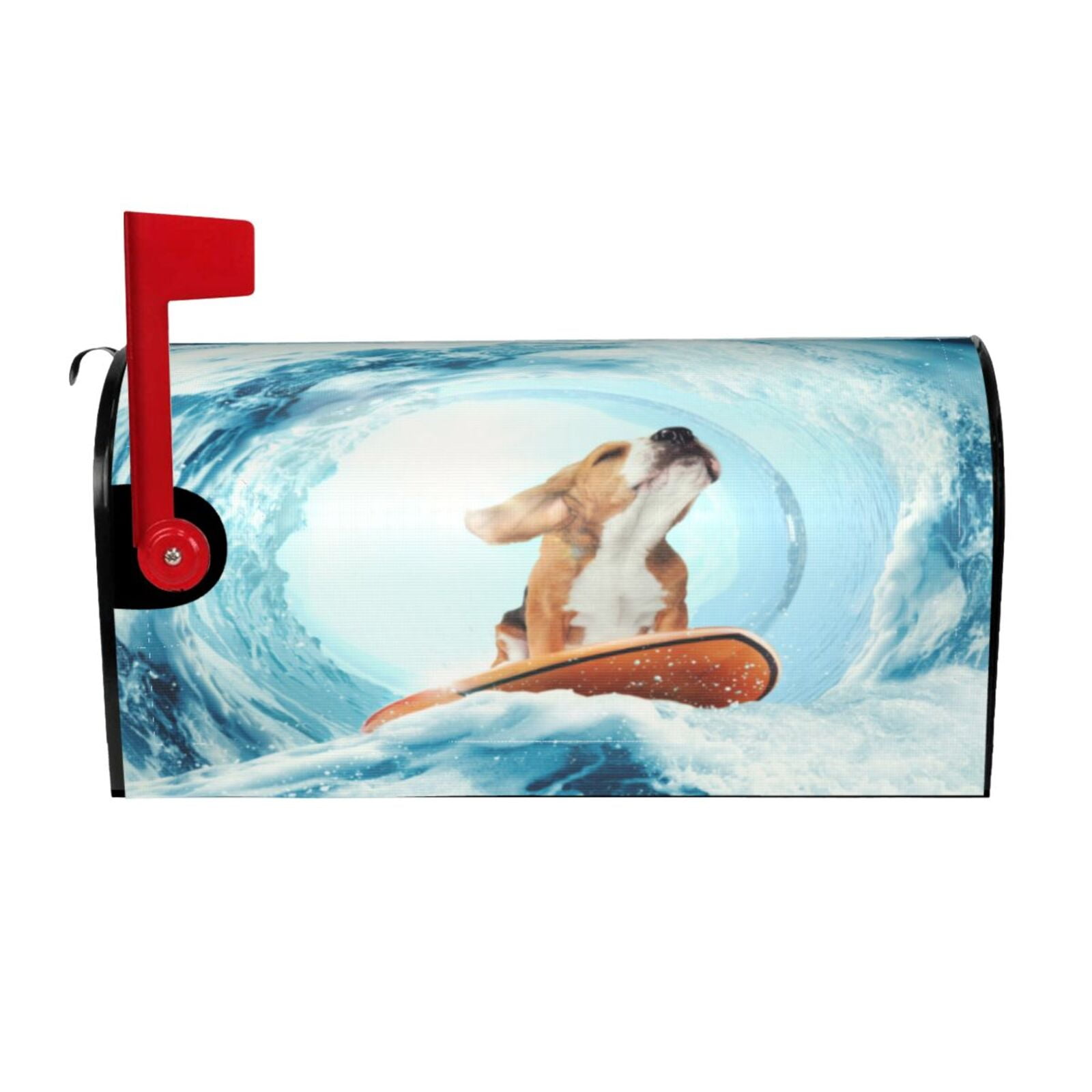 Fotbe dog surfing on surfboard Mailbox Covers Post Letter Box Cover ...
