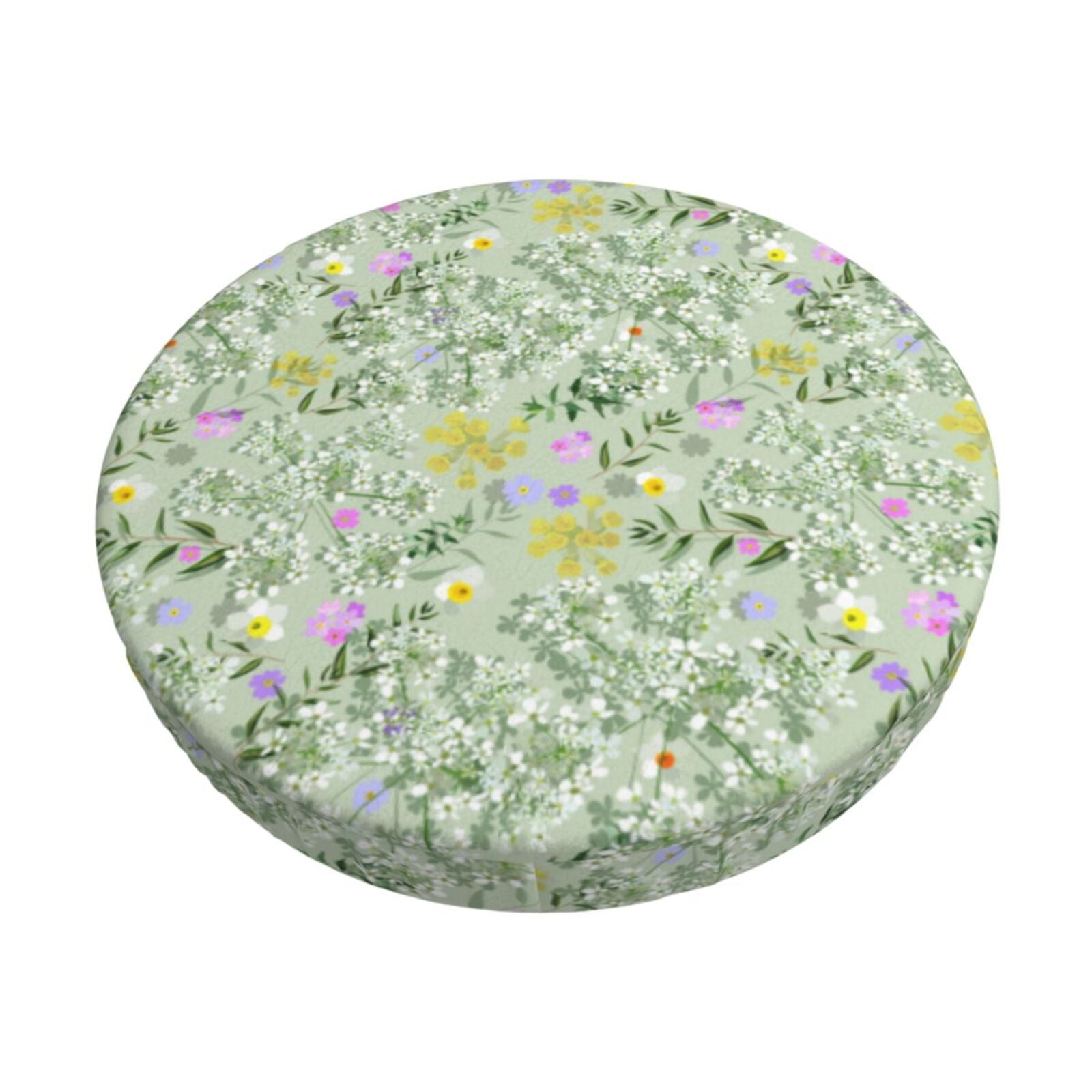 Fotbe flower and leaf Pattern Stool Covers Round,Waterproof Round Bar ...