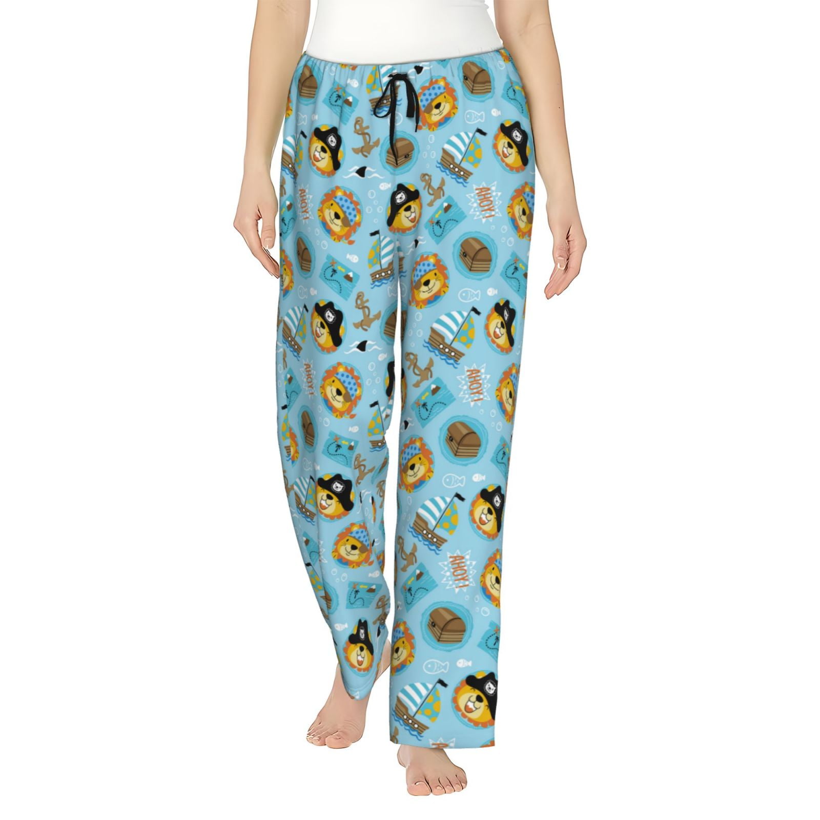 Fotbe funny lion in pirate Women's Pajama Pants,Sleepwear Pants,Pj ...